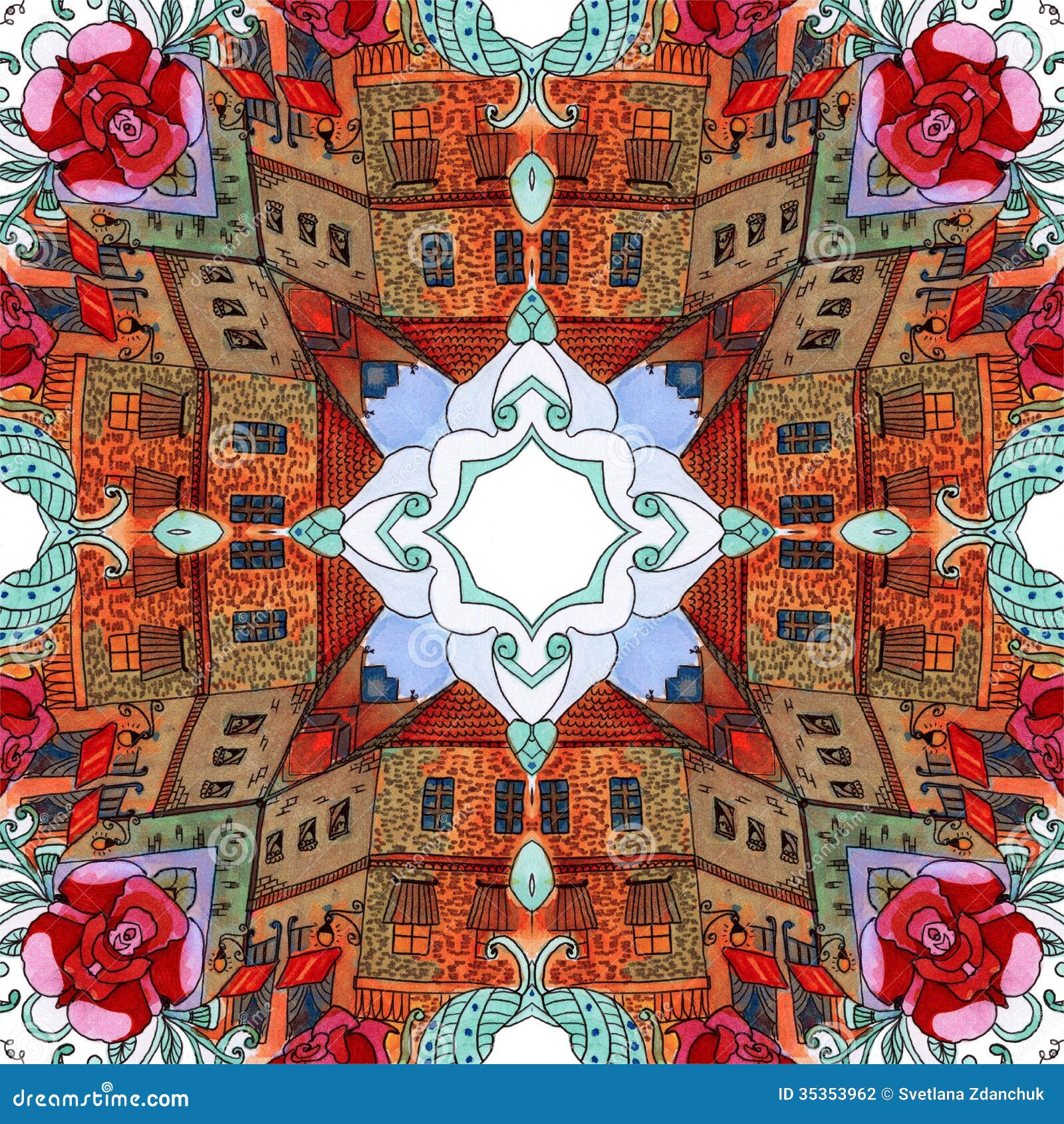 Abstract background town stock illustration. Illustration of fractal ...