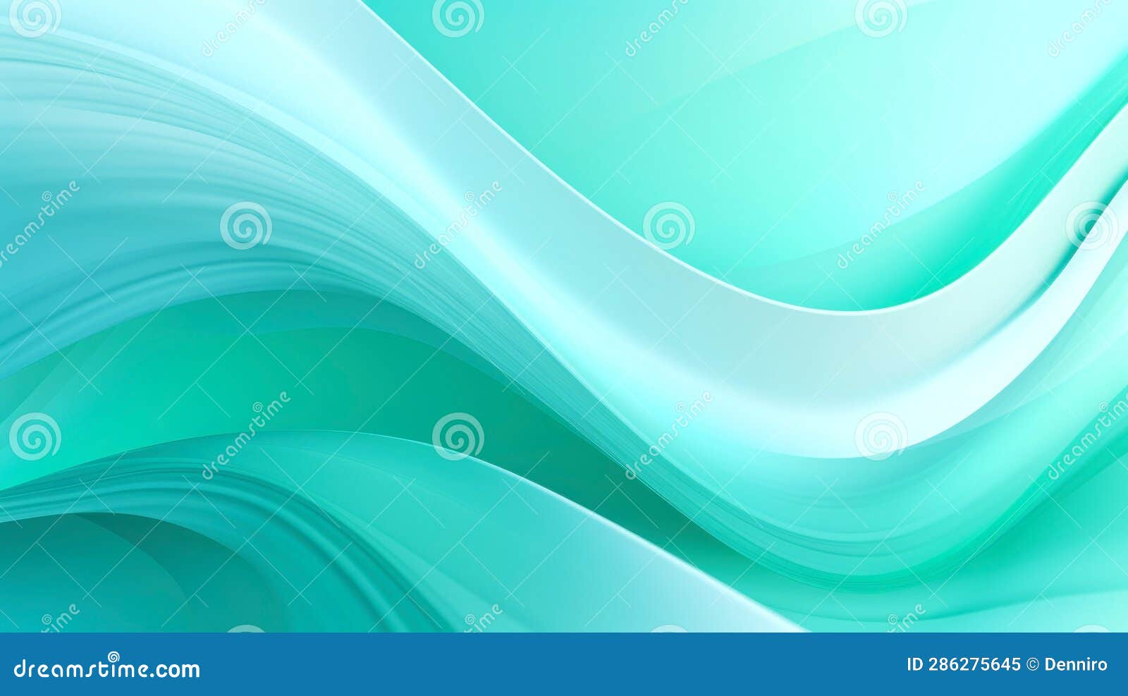 Abstract Background with Translucent Turquoise or Emerald Colored Waves ...