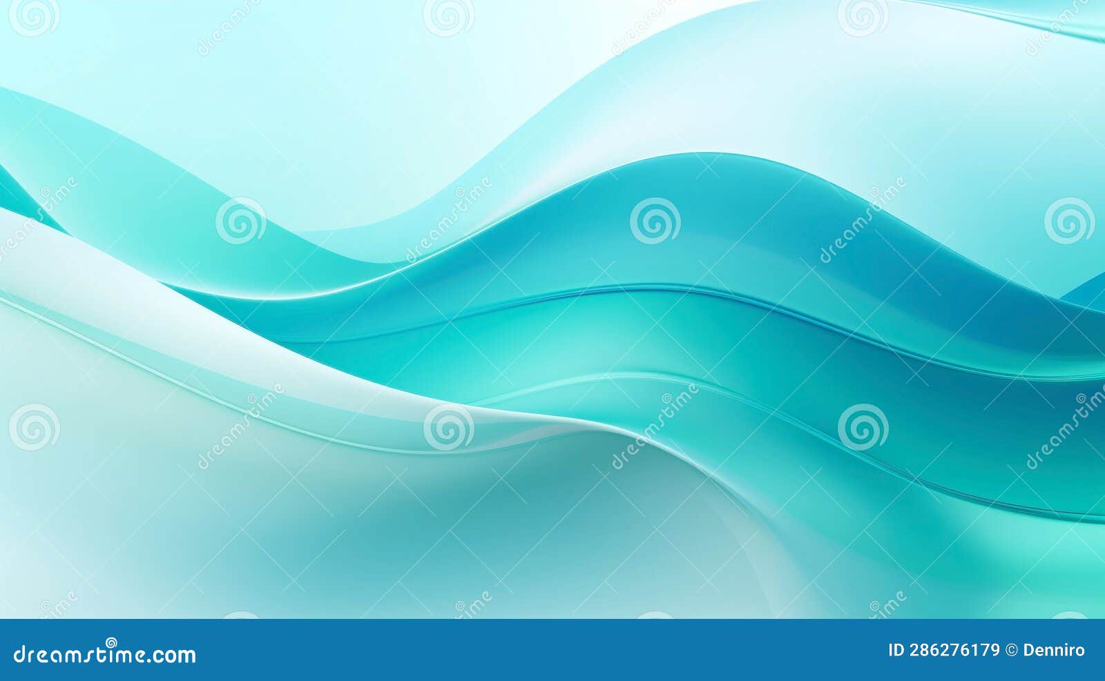 Abstract Background with Translucent Turquoise or Emerald Colored Waves ...