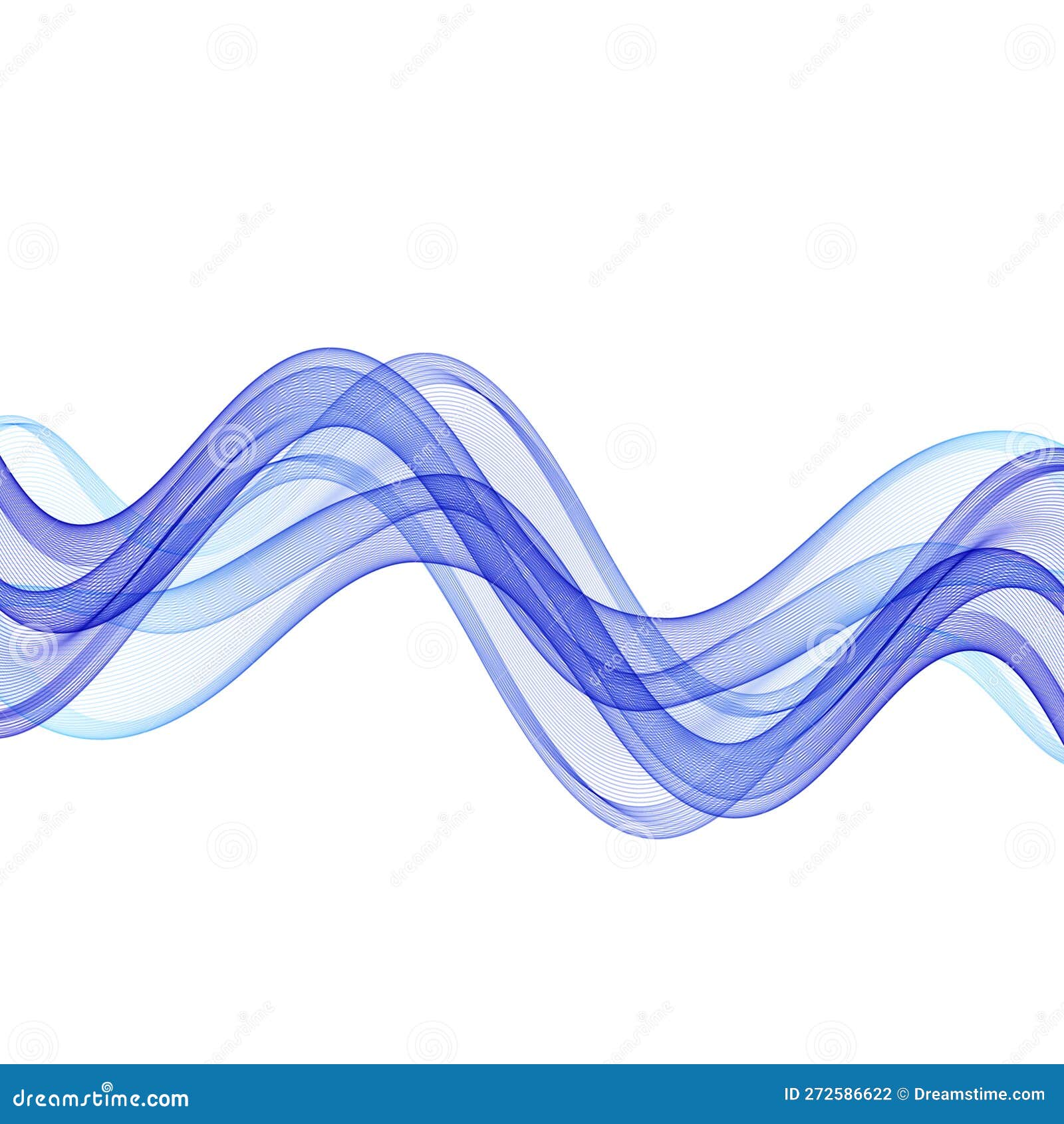 Abstract Background Transparent Blue Wave, Smooth Lines on a White ...