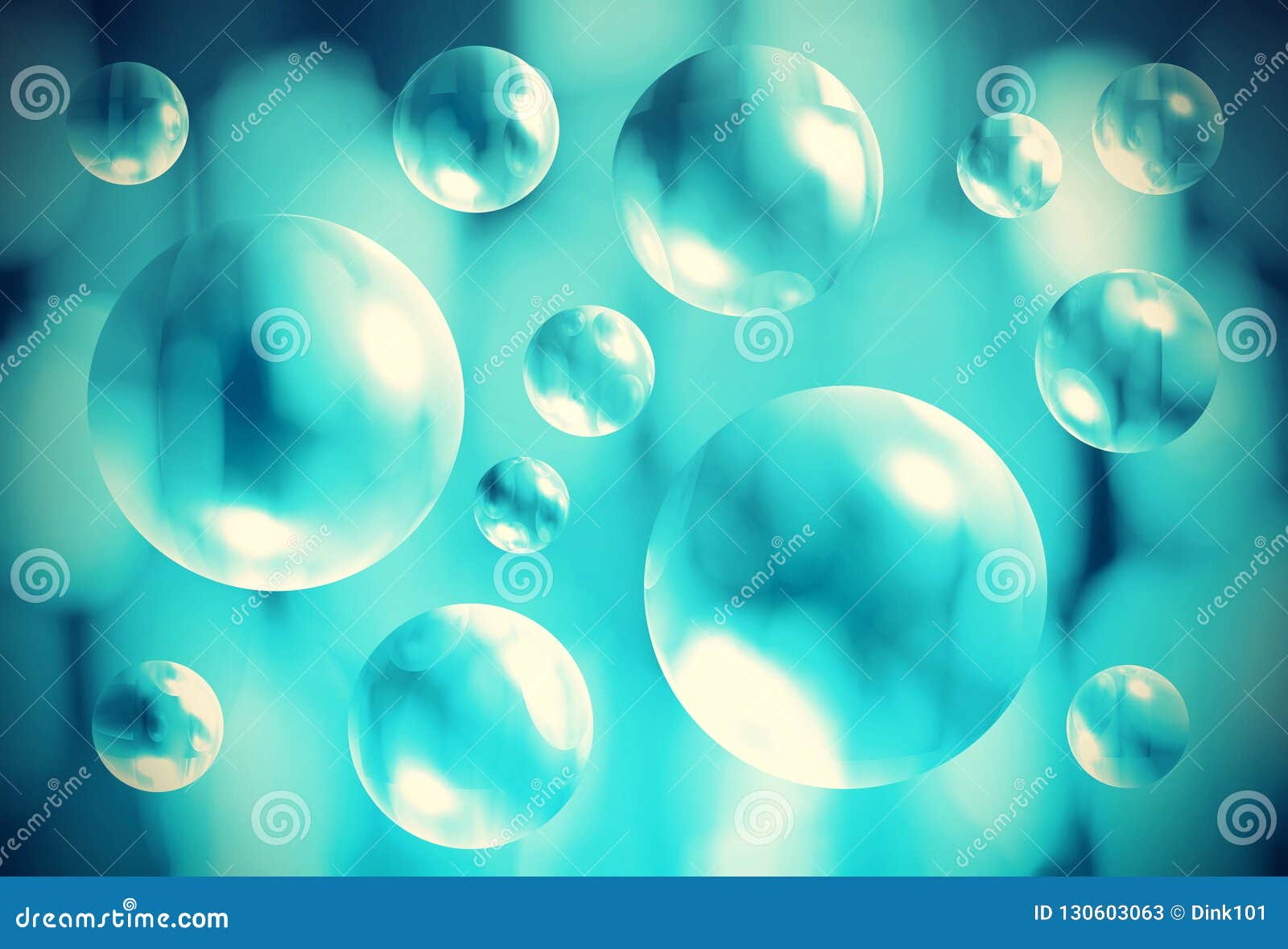 Abstract Background with Transparent 3d Bubbles Stock Illustration ...