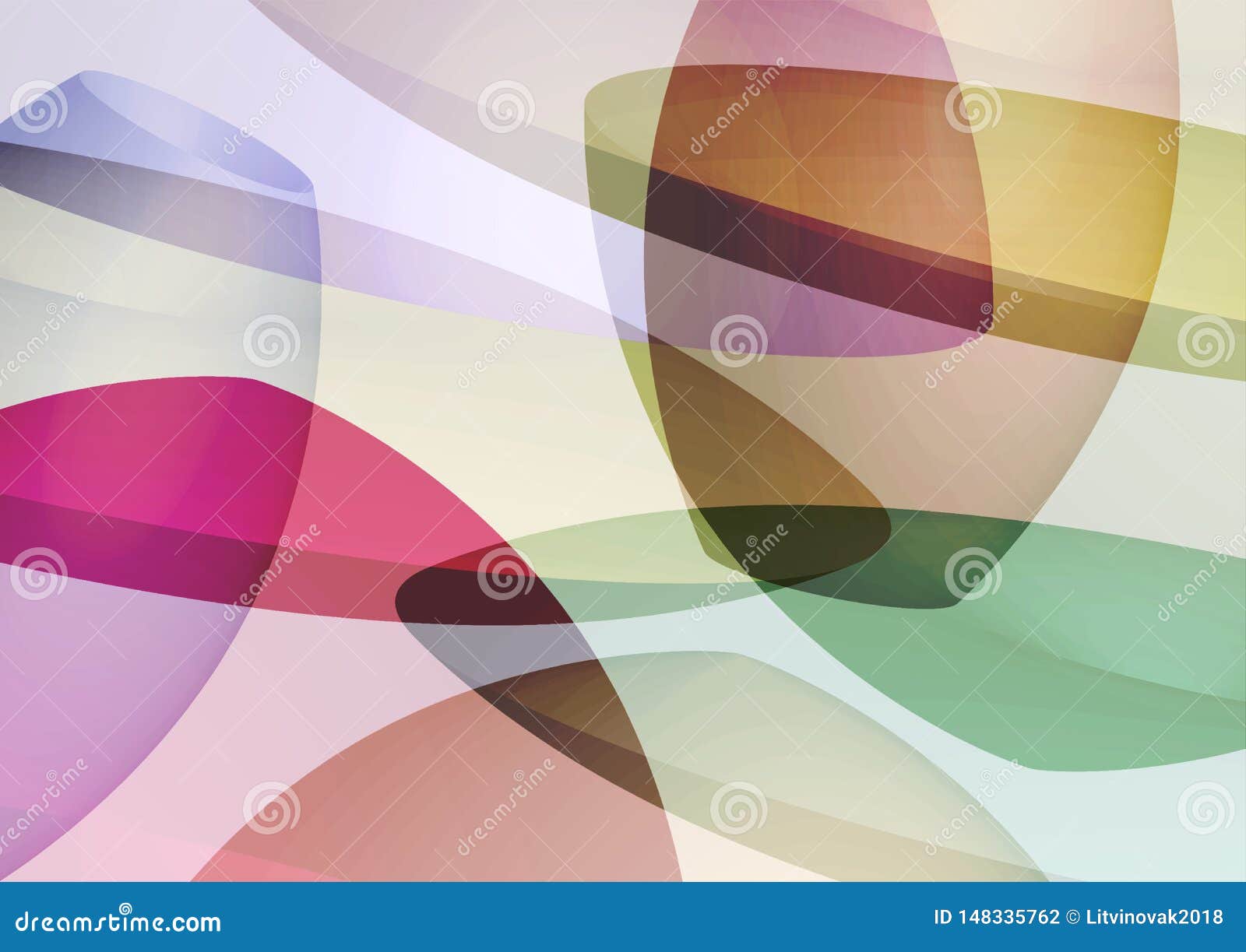Abstract Background with Transparent Shapes Overlapping Each Other ...