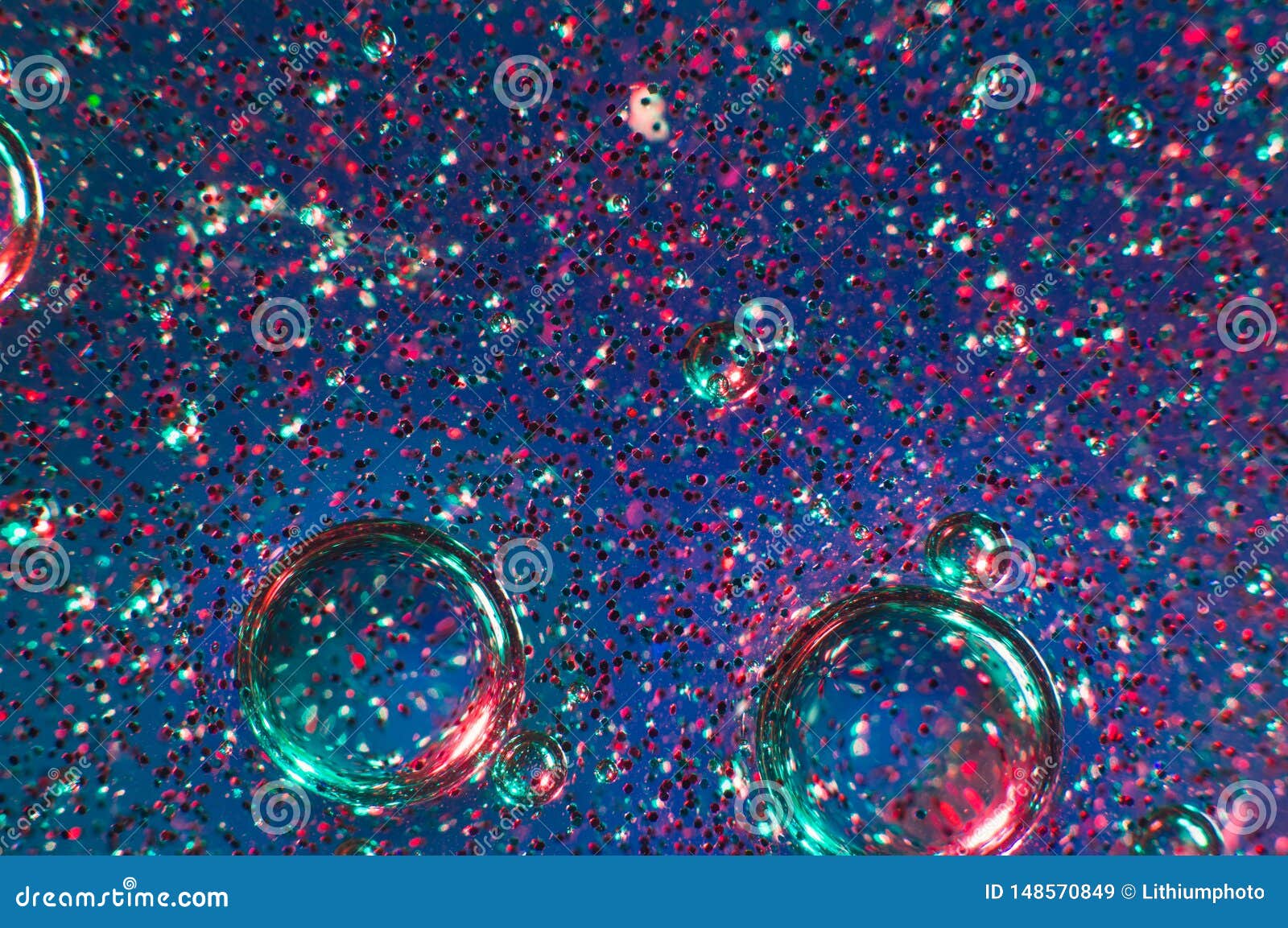 Abstract Background Transparent Slime with Bubbles and Glittering ...