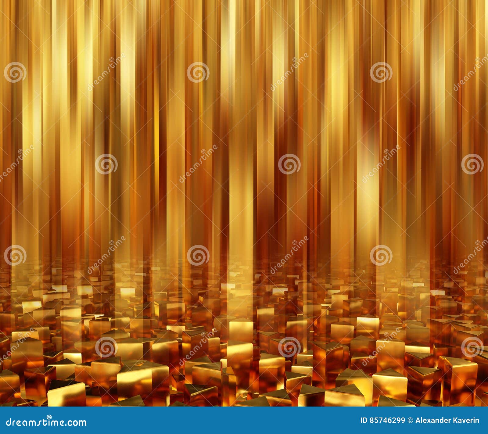 Abstract Background Triangle Gold Bars. 3d Illustration Stock ...