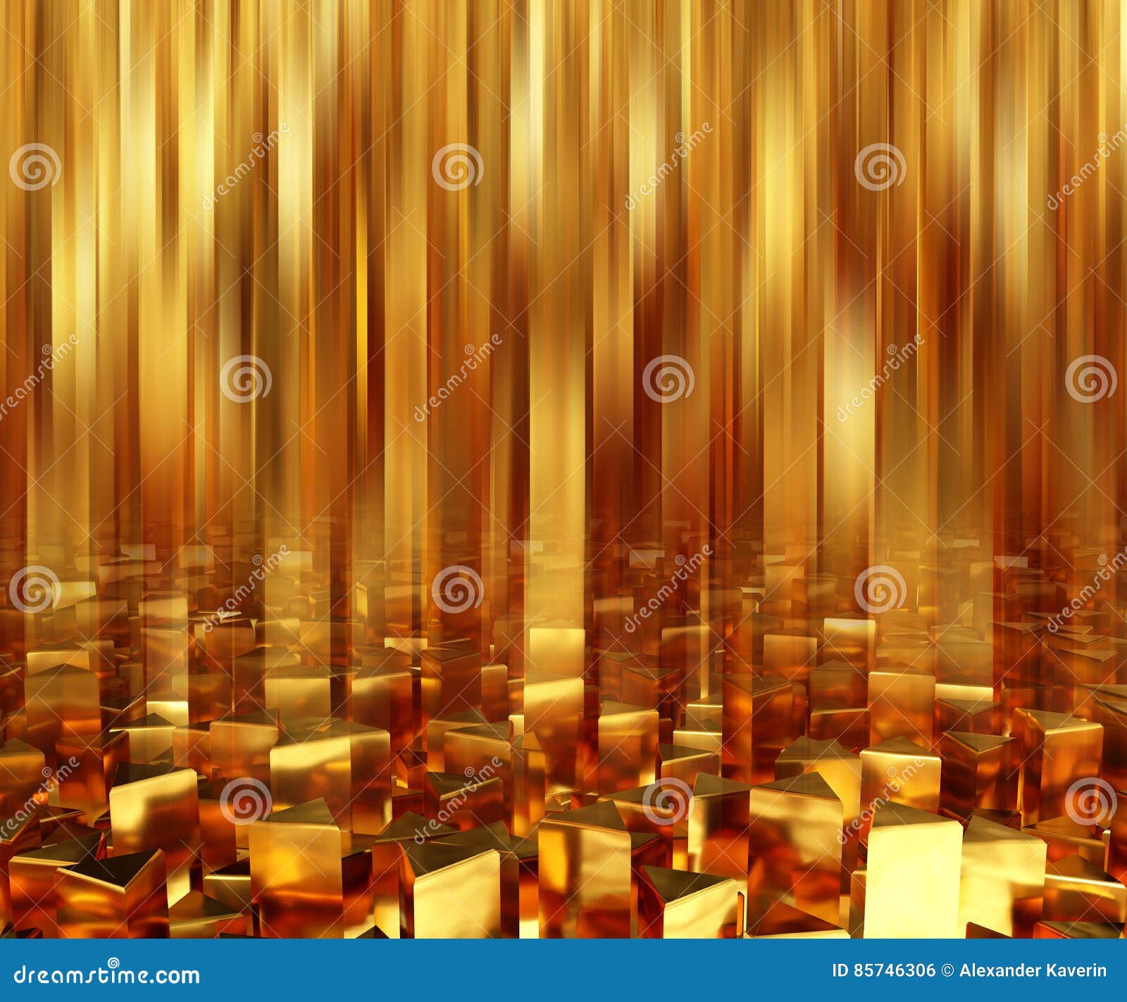 Abstract Background Triangle Gold Bars. 3d Illustration Stock ...