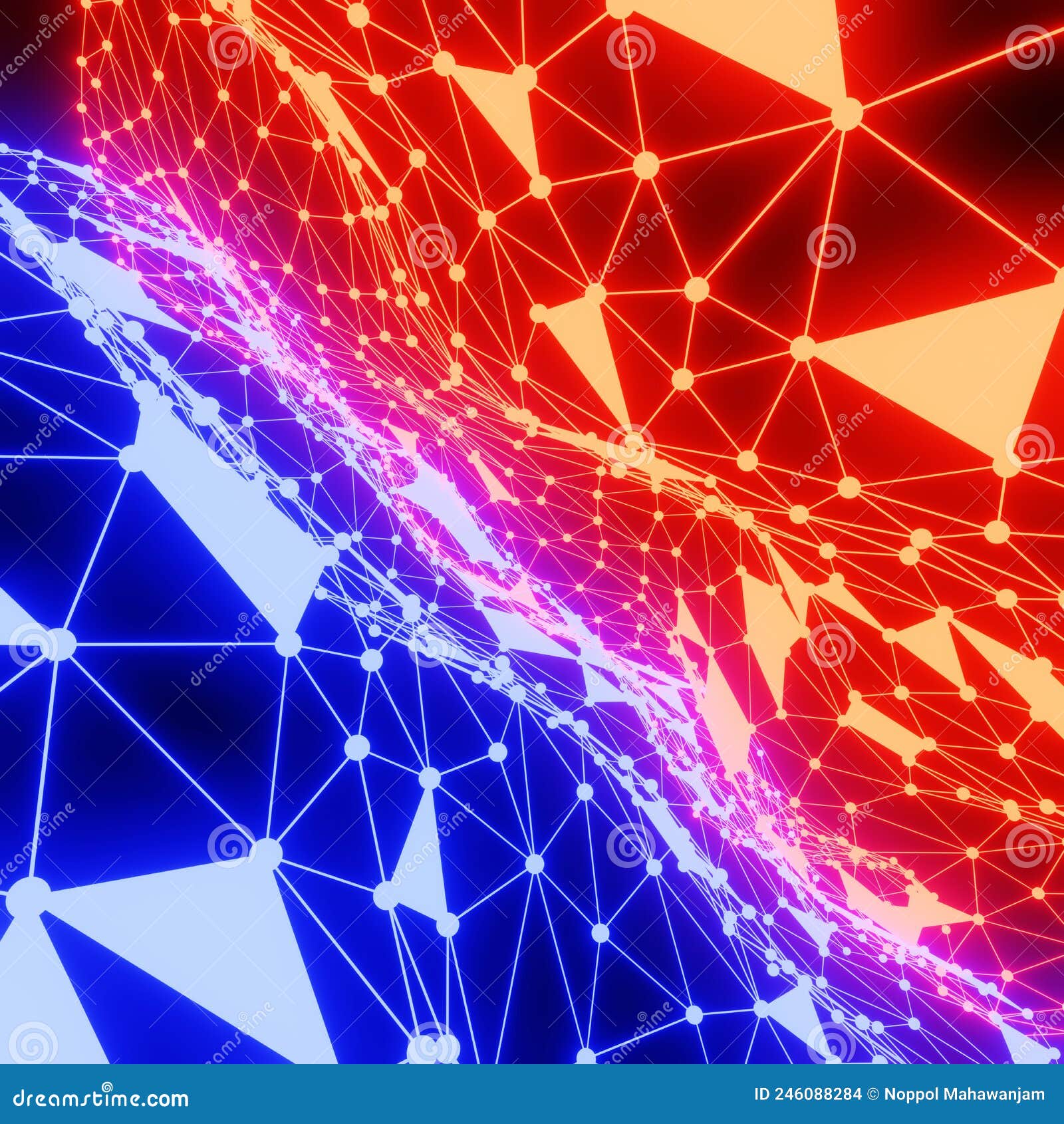 Abstract Background of Triangle Wireframe. 3D Rendering Stock ...
