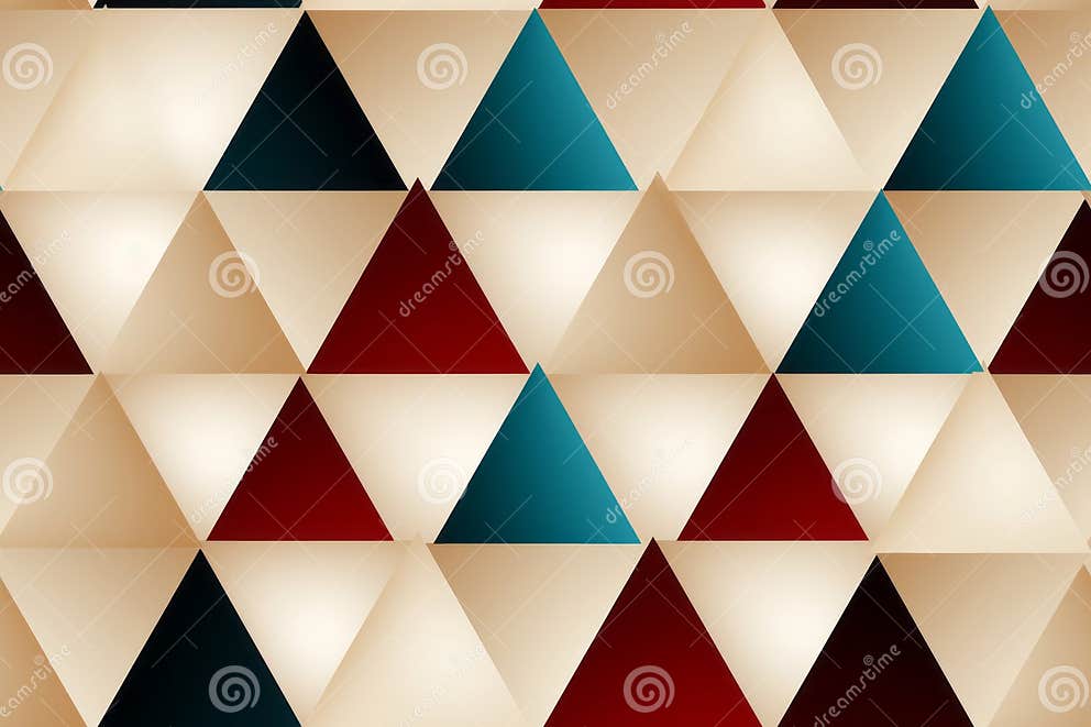 An Abstract Background with Triangles in Red Blue and Beige Stock Illustration - Illustration of ...