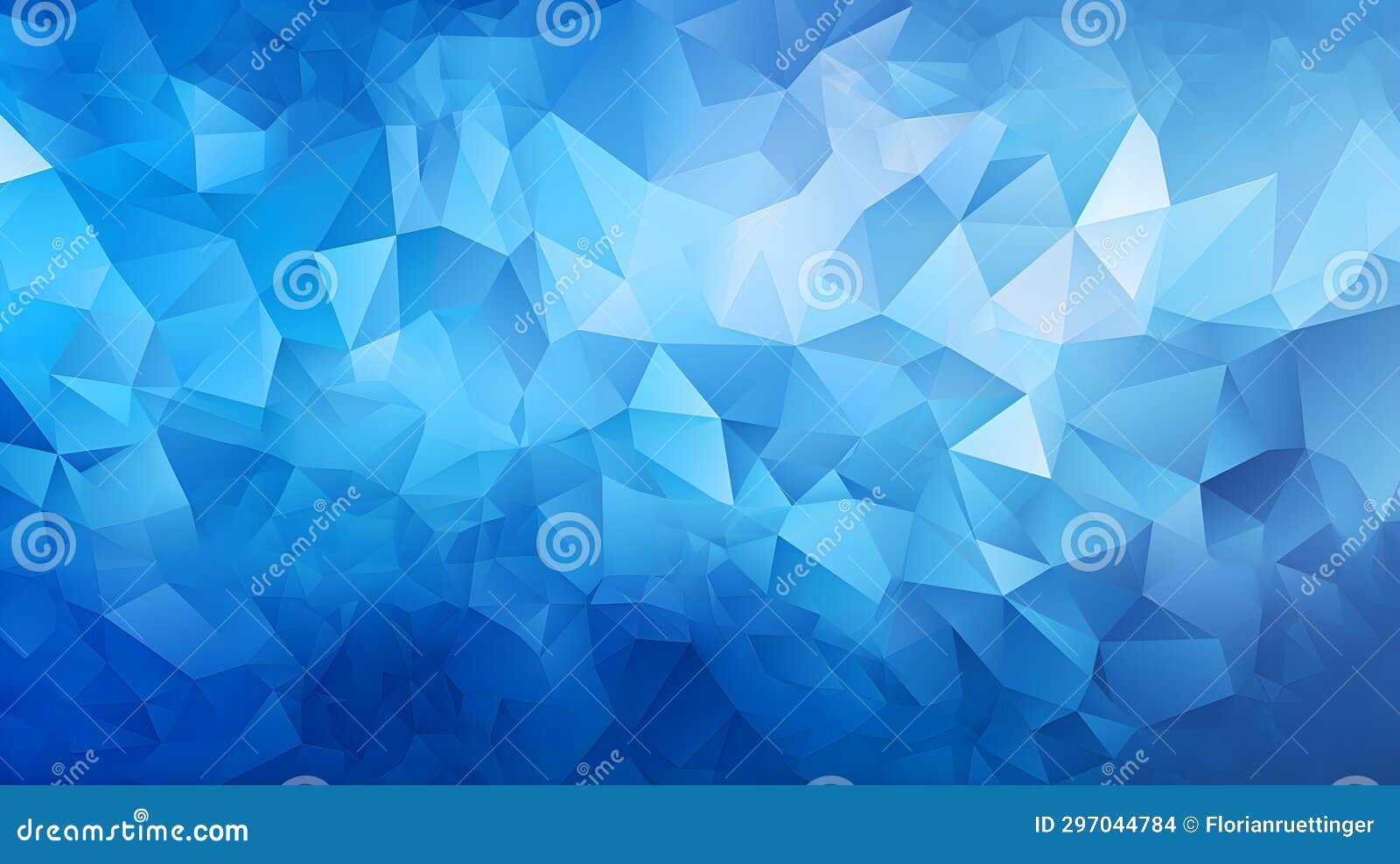 Abstract Background of Triangular Patterns in Blue Colors. Low Poly ...