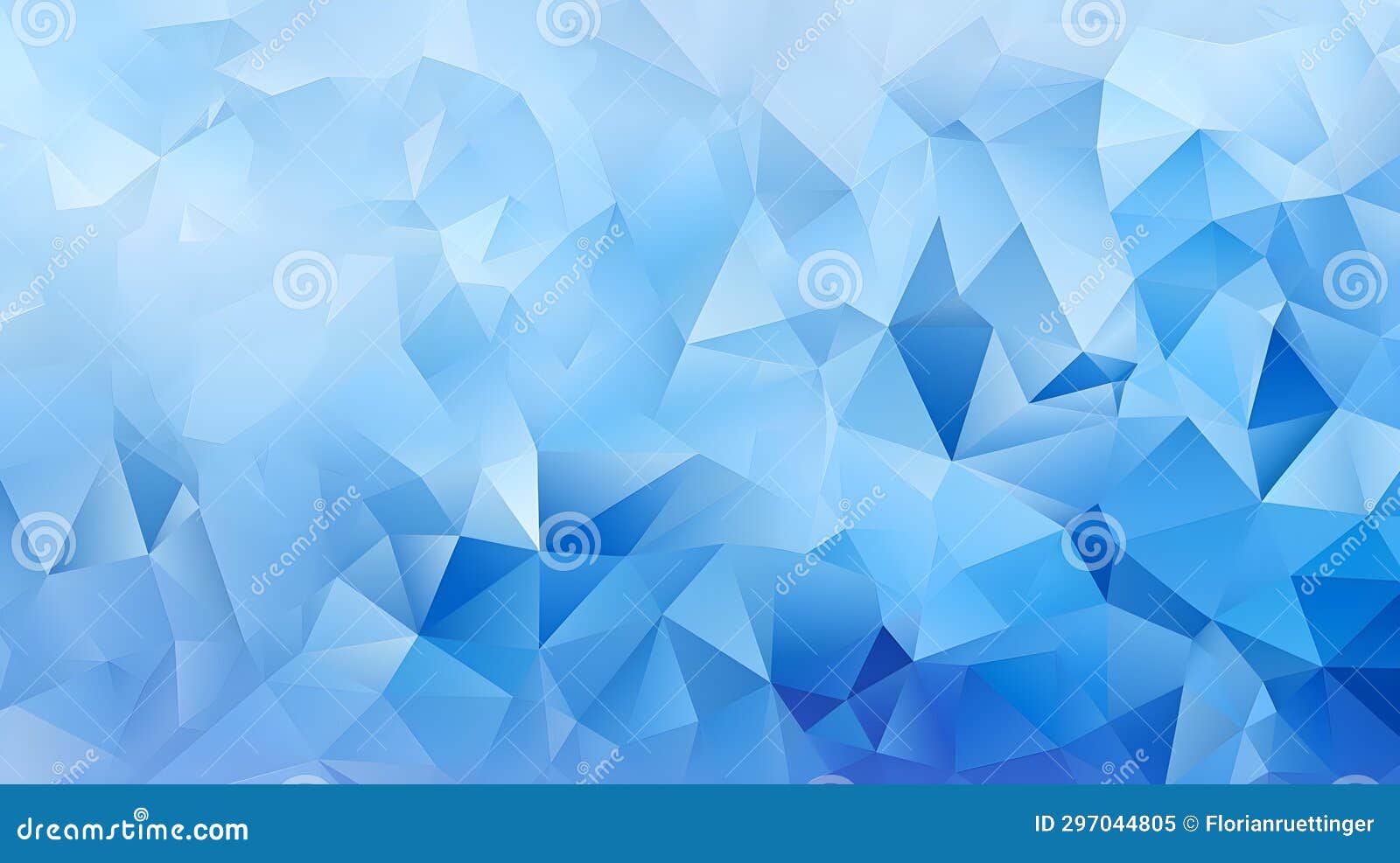 Abstract Background of Triangular Patterns in Blue Colors. Low Poly ...