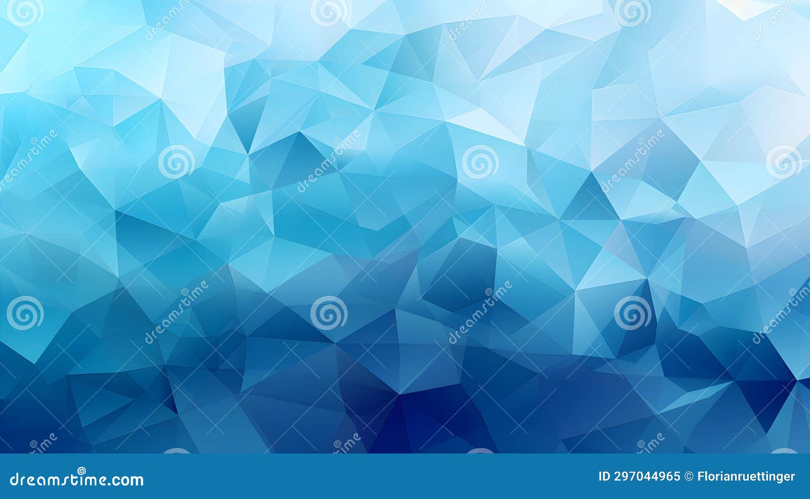 Abstract Background of Triangular Patterns in Cyan Colors. Low Poly ...