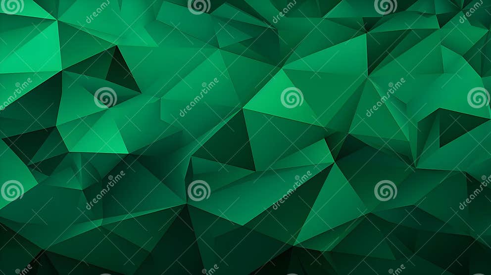 Abstract Background of Triangular Patterns in Green Colors. Low Poly Wallpaper Stock ...