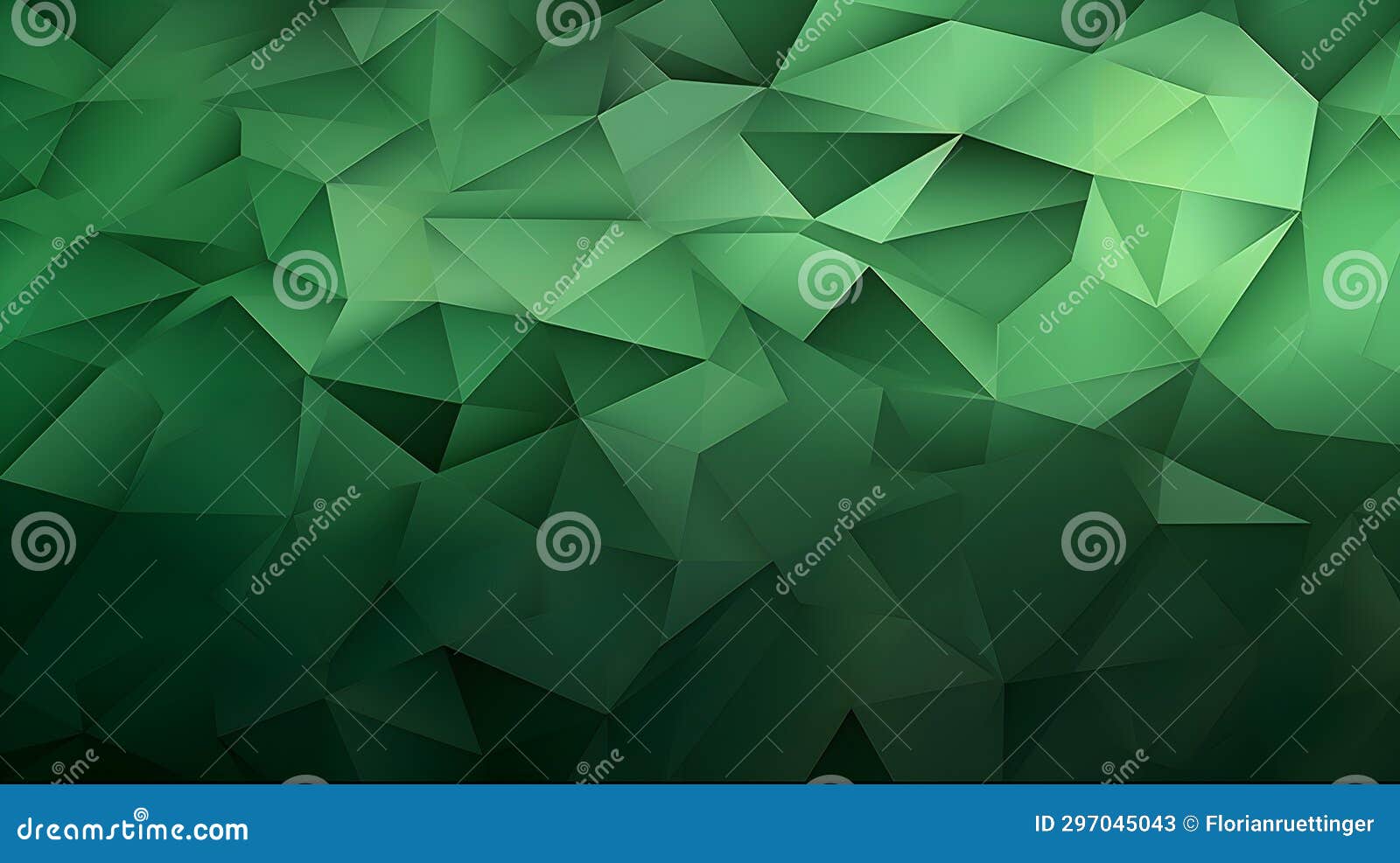 Abstract Background of Triangular Patterns in Green Colors. Low Poly ...