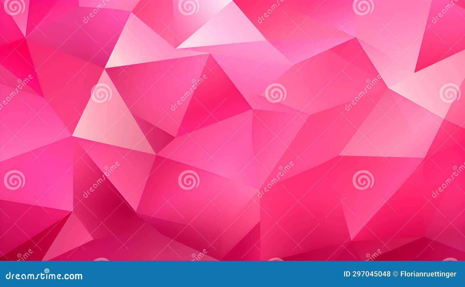Abstract Background of Triangular Patterns in Hot Pink Colors. Low Poly ...