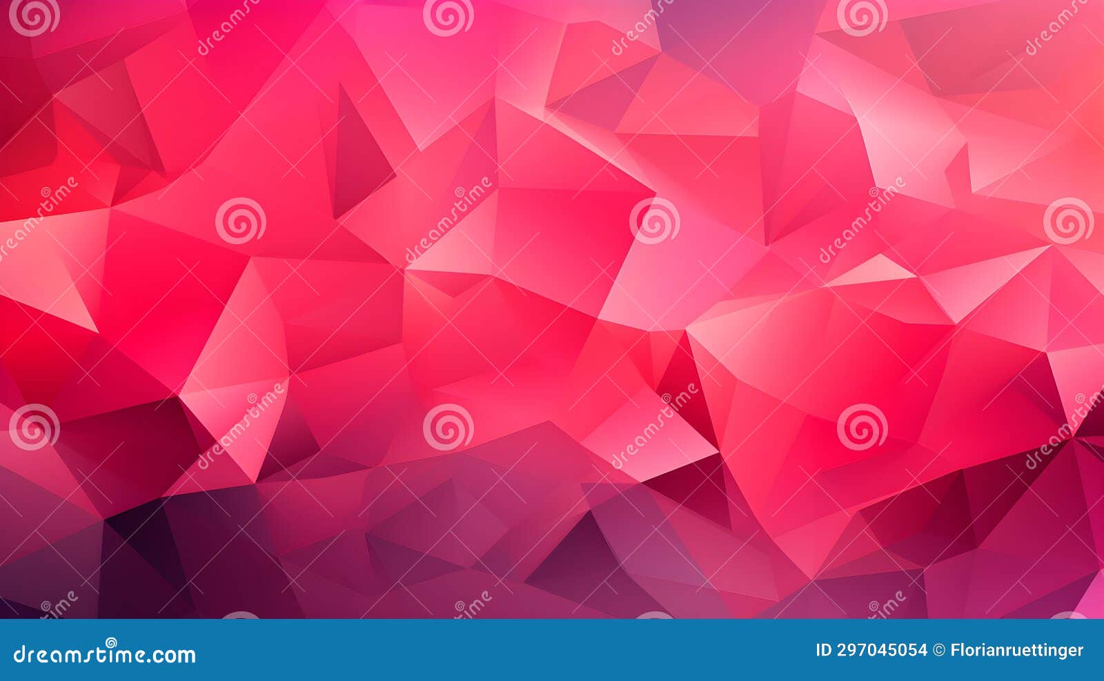 Abstract Background of Triangular Patterns in Hot Pink Colors. Low Poly ...