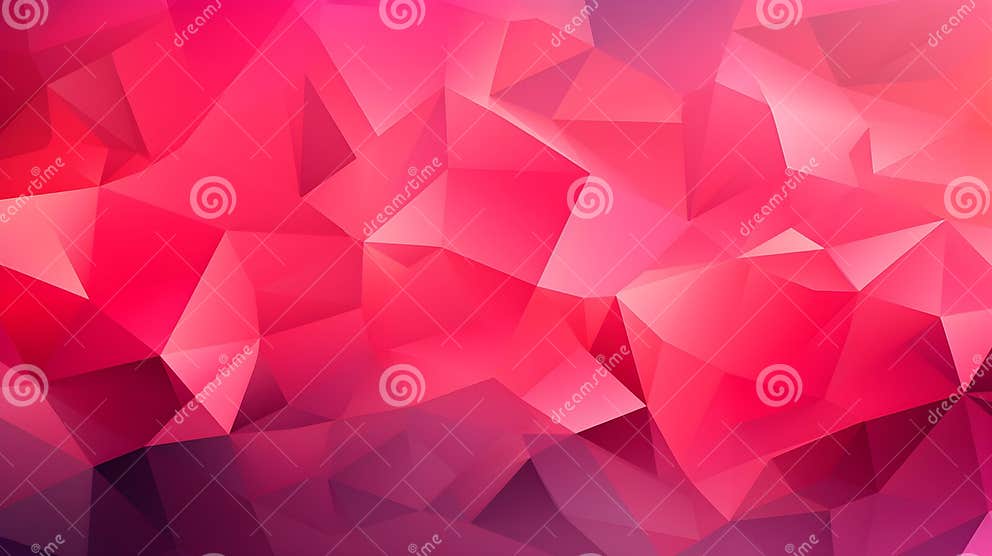 Abstract Background of Triangular Patterns in Hot Pink Colors. Low Poly ...