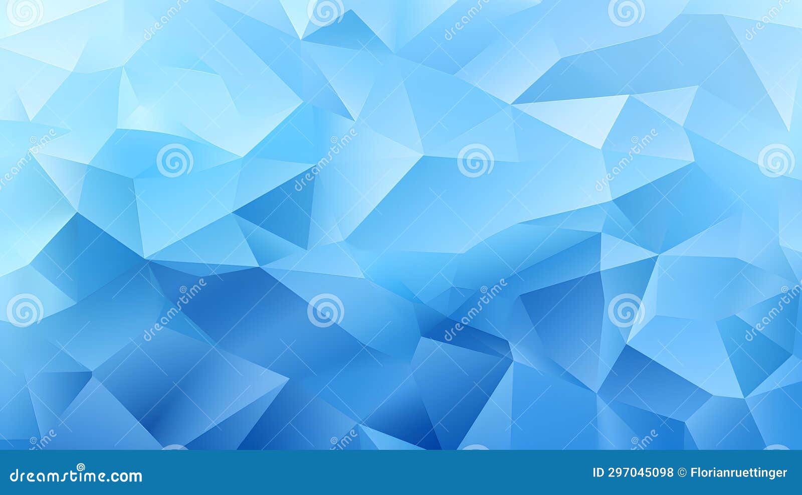 Abstract Background of Triangular Patterns in Light Blue Colors. Low ...