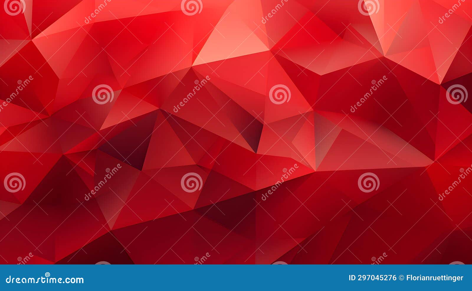 Abstract Background of Triangular Patterns in Red Colors. Low Poly ...