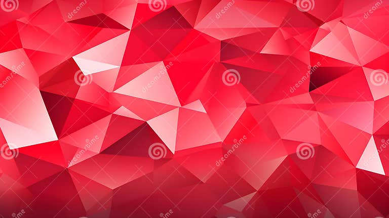Abstract Background of Triangular Patterns in Ruby Colors. Low Poly ...