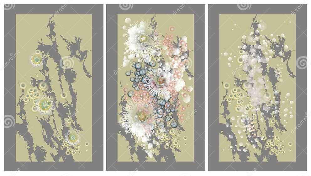 Abstract Background, Triptych Stock Vector - Illustration of pieces ...