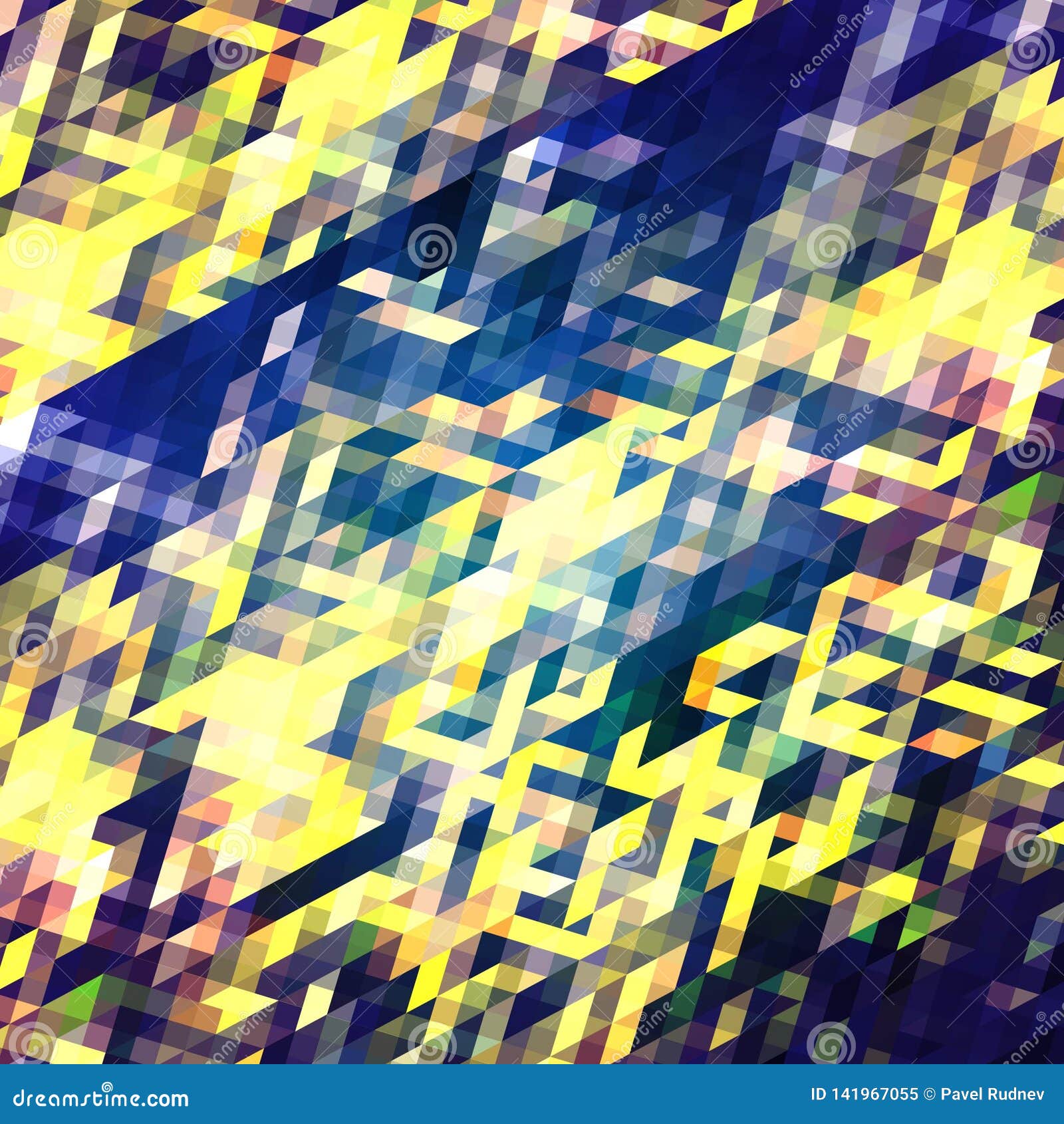 Abstract Background Tryangle Pattern Blue and Yellow Color Stock Vector ...