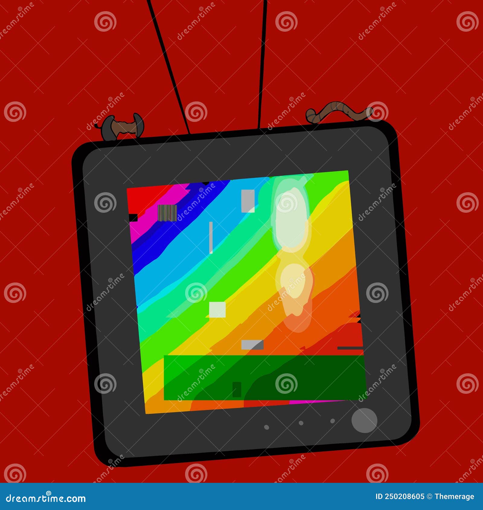 Abstract Background with a TV in Which Interference is Depicted Stock ...