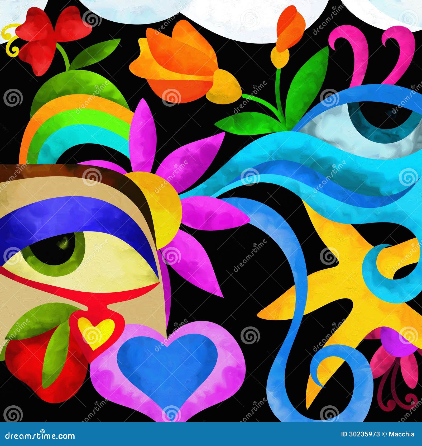 Two eyes stock illustration. Illustration of abstract - 30235973