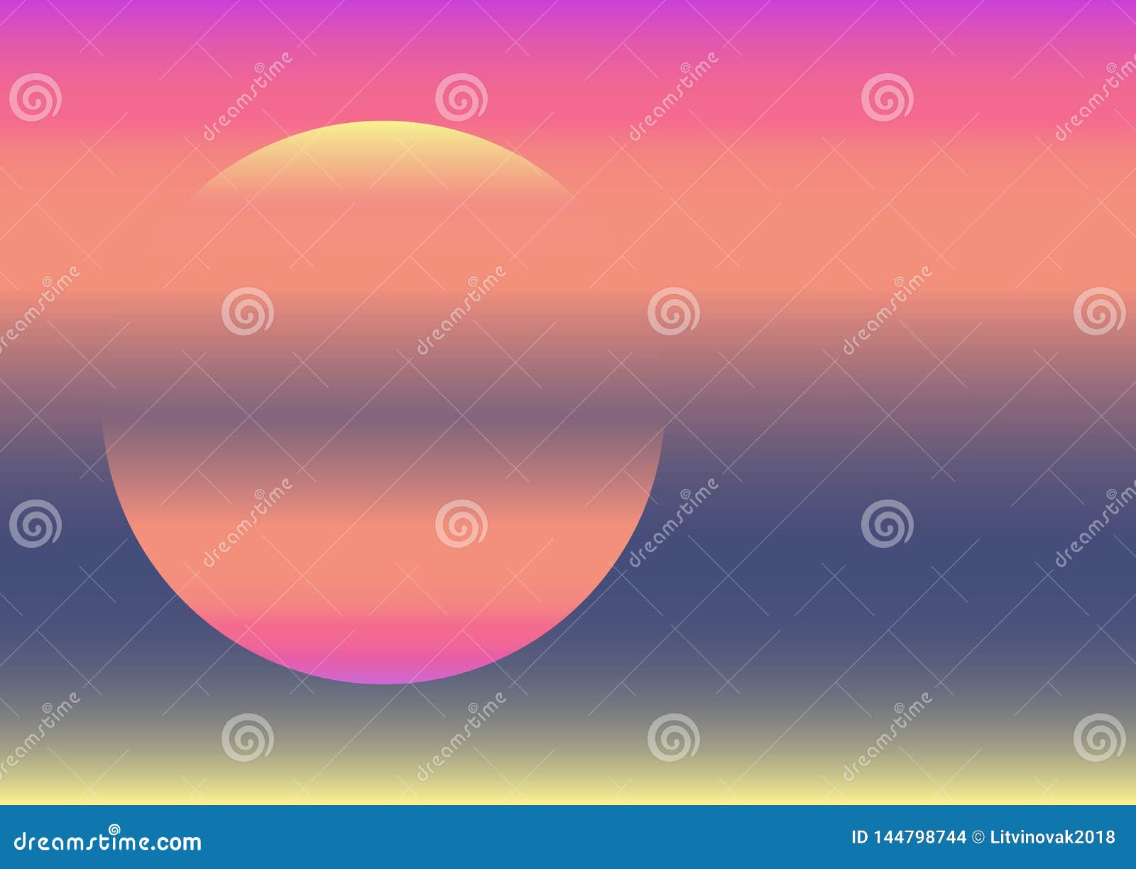 Abstract Background Using Gradients. Sunny Sunset on the Sea. Colorful ...