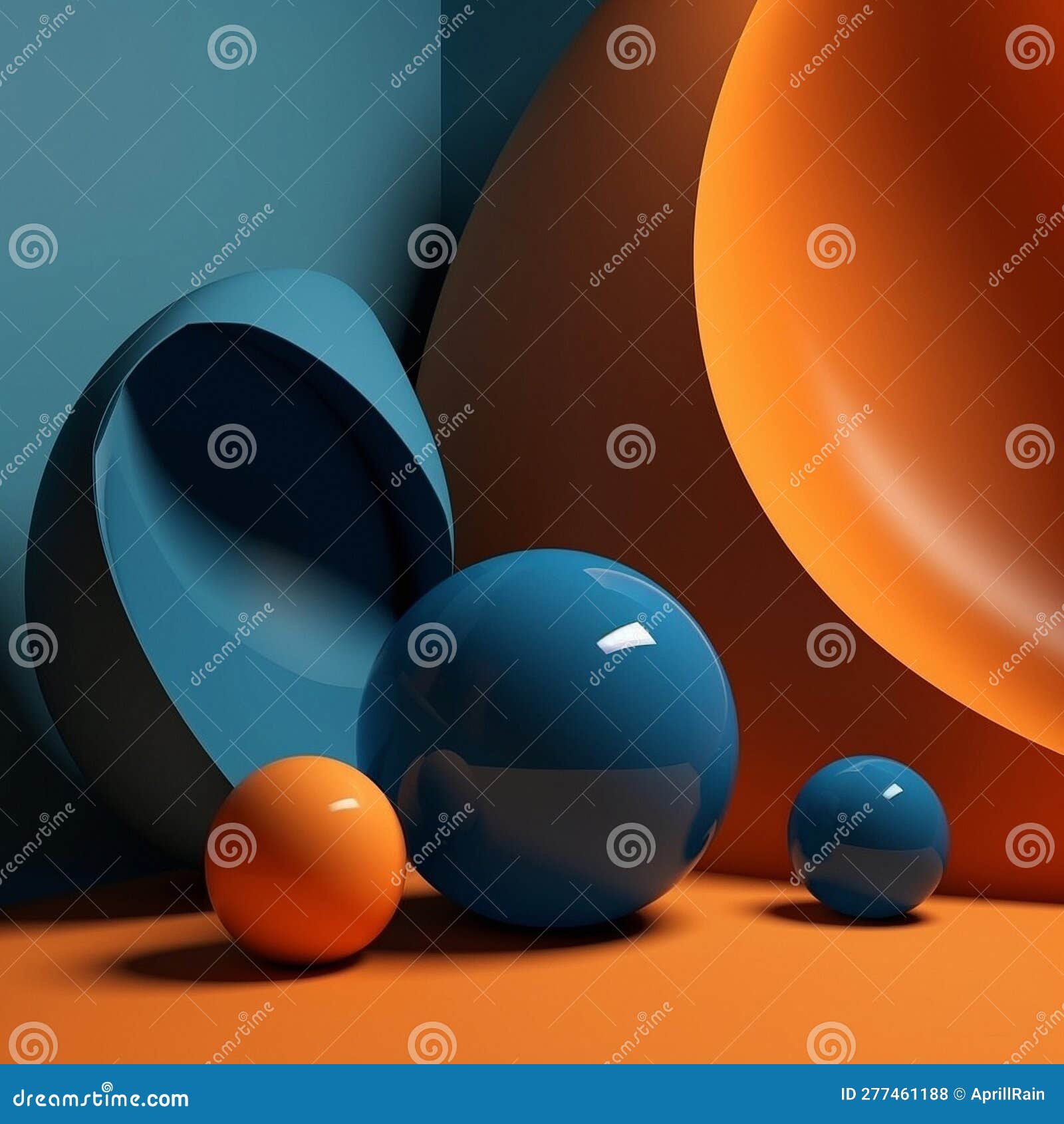 Abstract Background with Various Design Elements . Orange-blue Colors ...