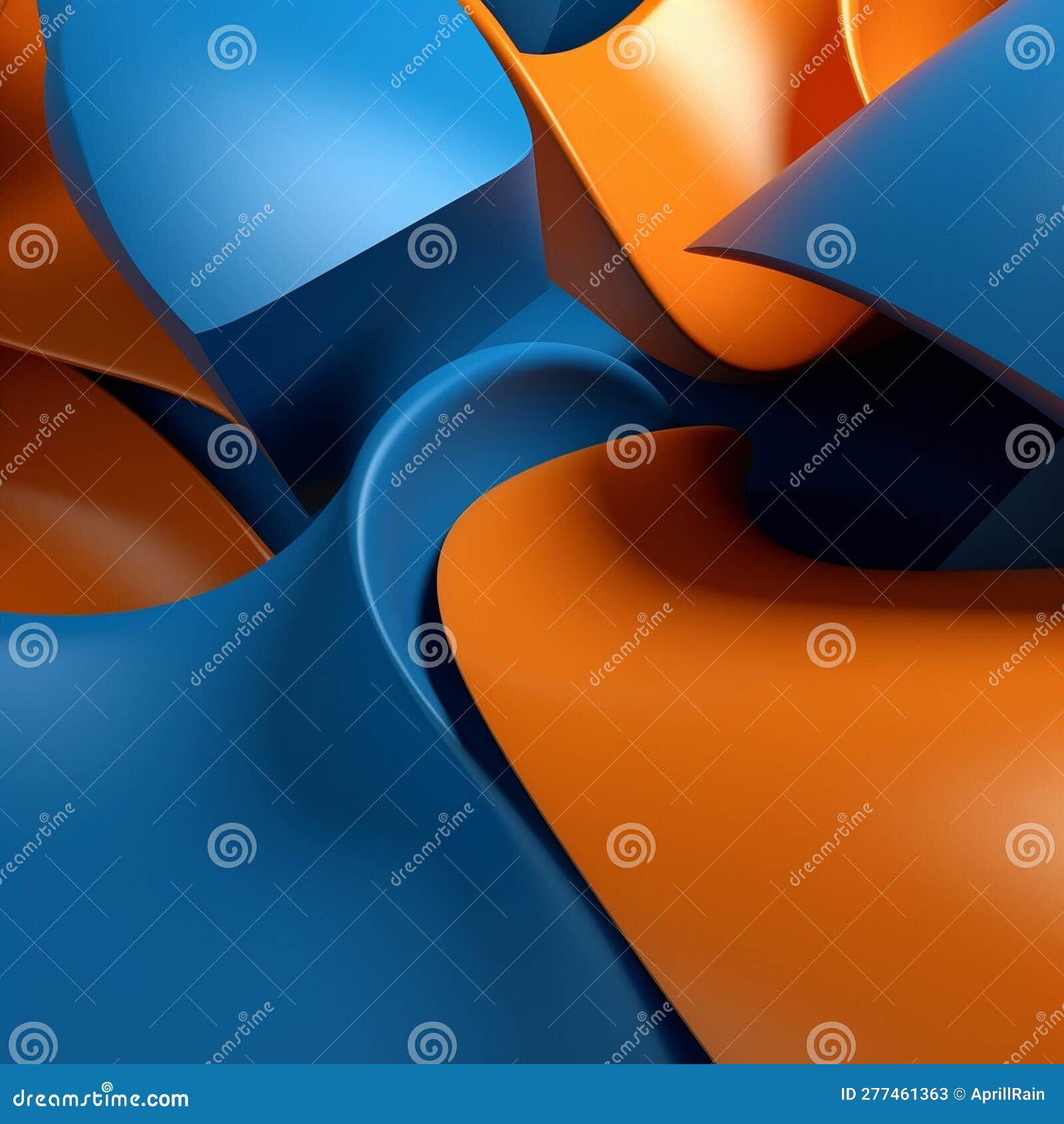 Abstract Background with Various Design Elements . Orange-blue Colors ...