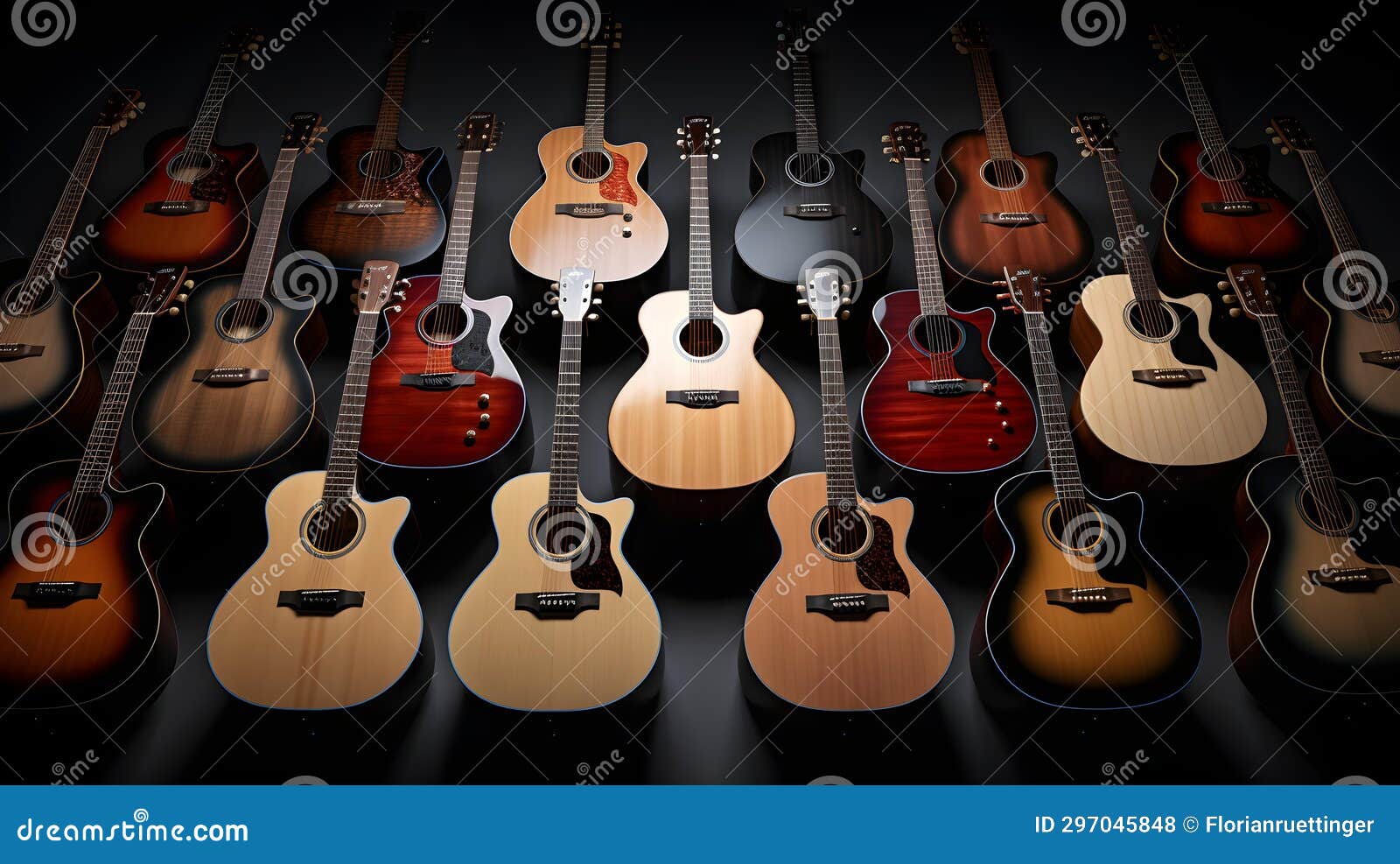 Abstract Background of Various Guitars. Music Wallpaper Stock ...