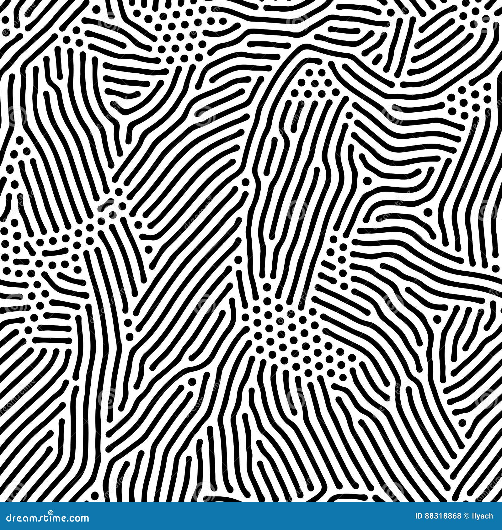 Abstract Background of Vector Organic Irregular Lines and Dots Pattern ...