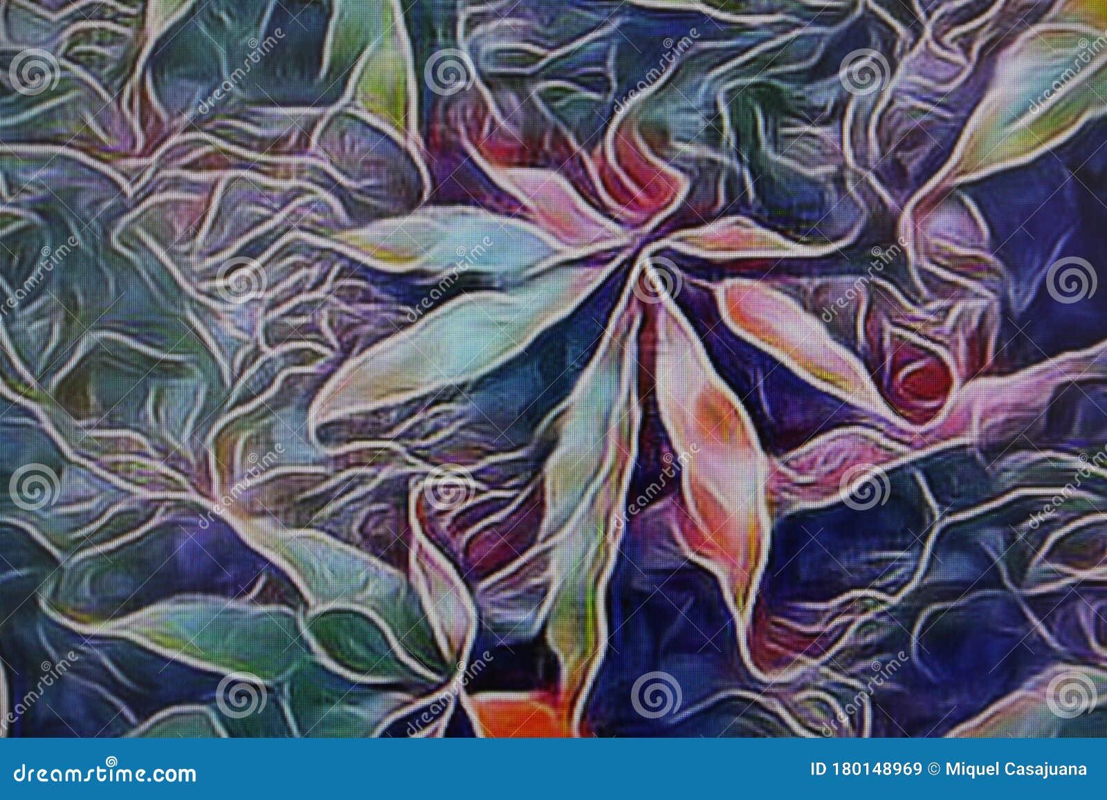 Abstract Background with Vegetal Shapes in Various Colors Stock Image ...