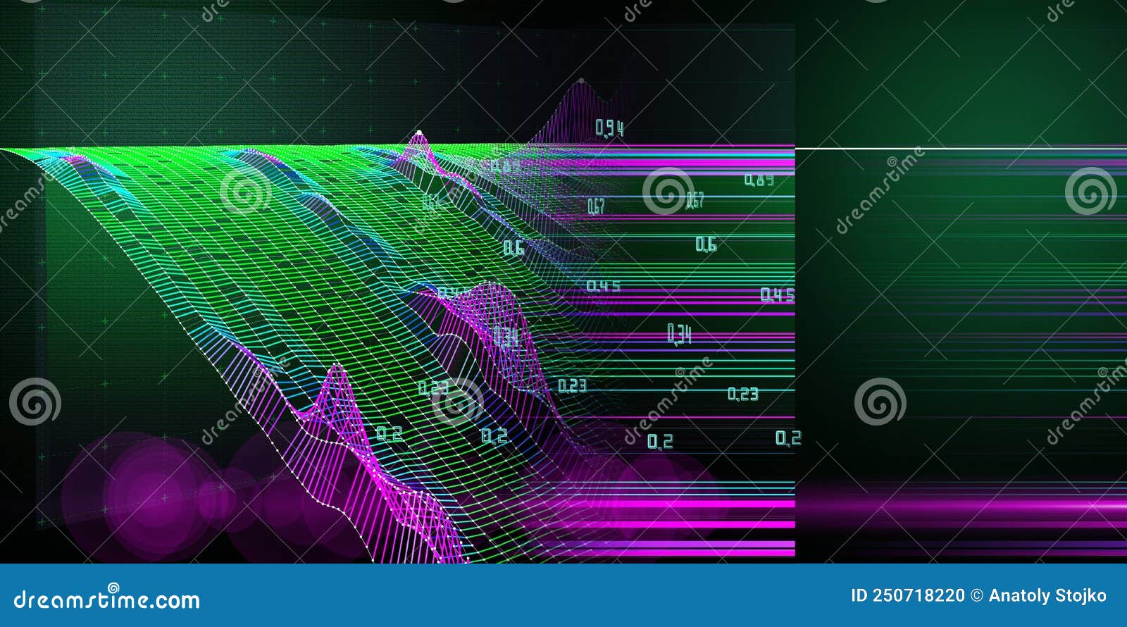 Abstract Background With Virtual Screen Data And Blurred Lines Visual Presentation Of Analytics