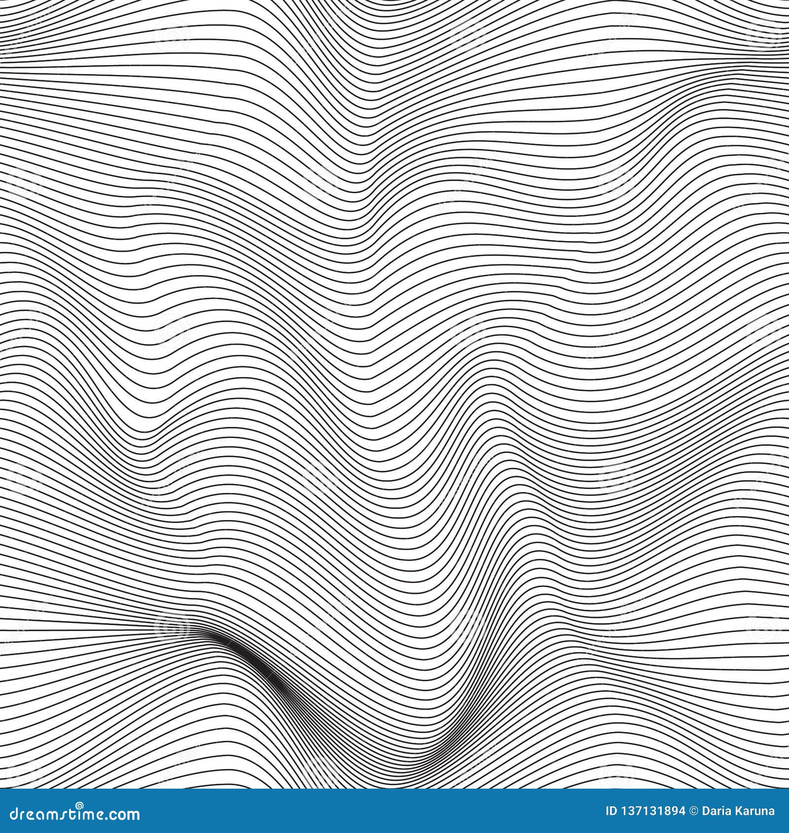 Abstract Background with Volumetric Blue Waves. Dynamic Surface ...