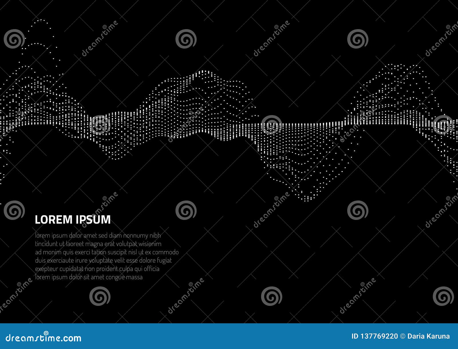 Abstract Background with Volumetric Forms of Particles. Particle ...