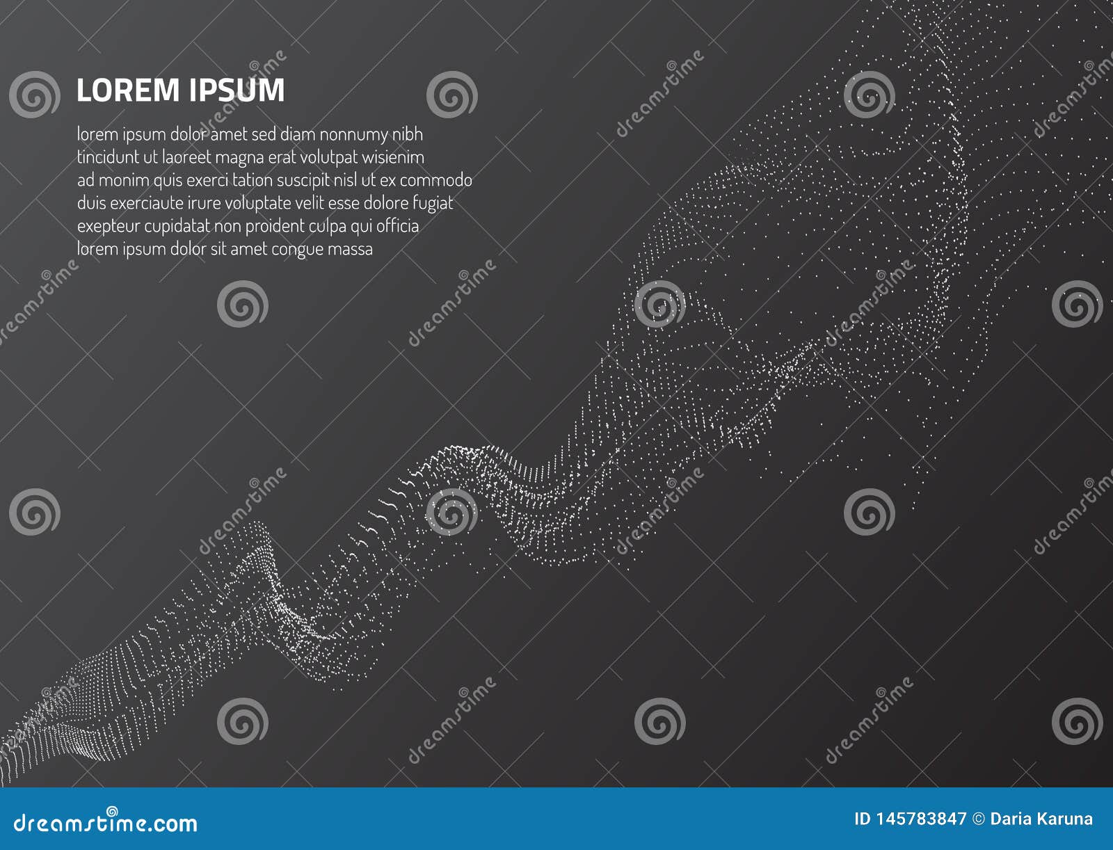 Abstract Background with Volumetric Forms of Particles. Particle ...