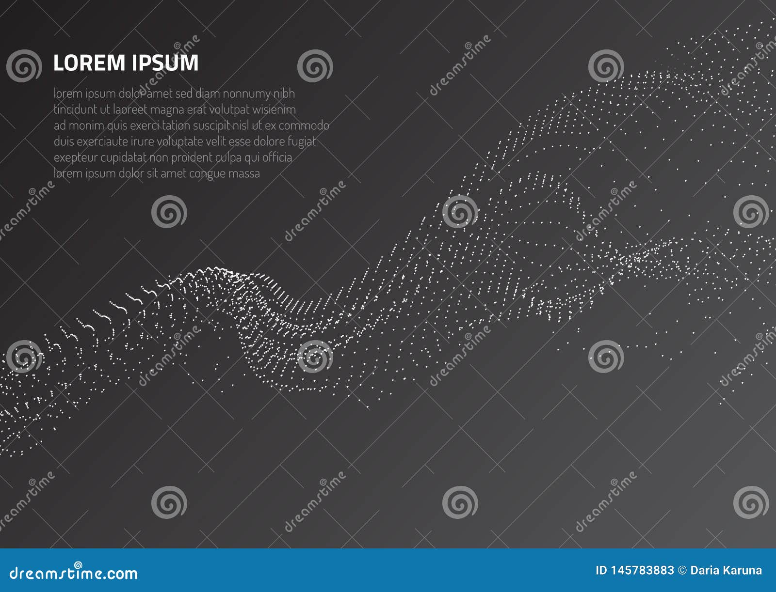 Abstract Background with Volumetric Forms of Particles. Particle ...