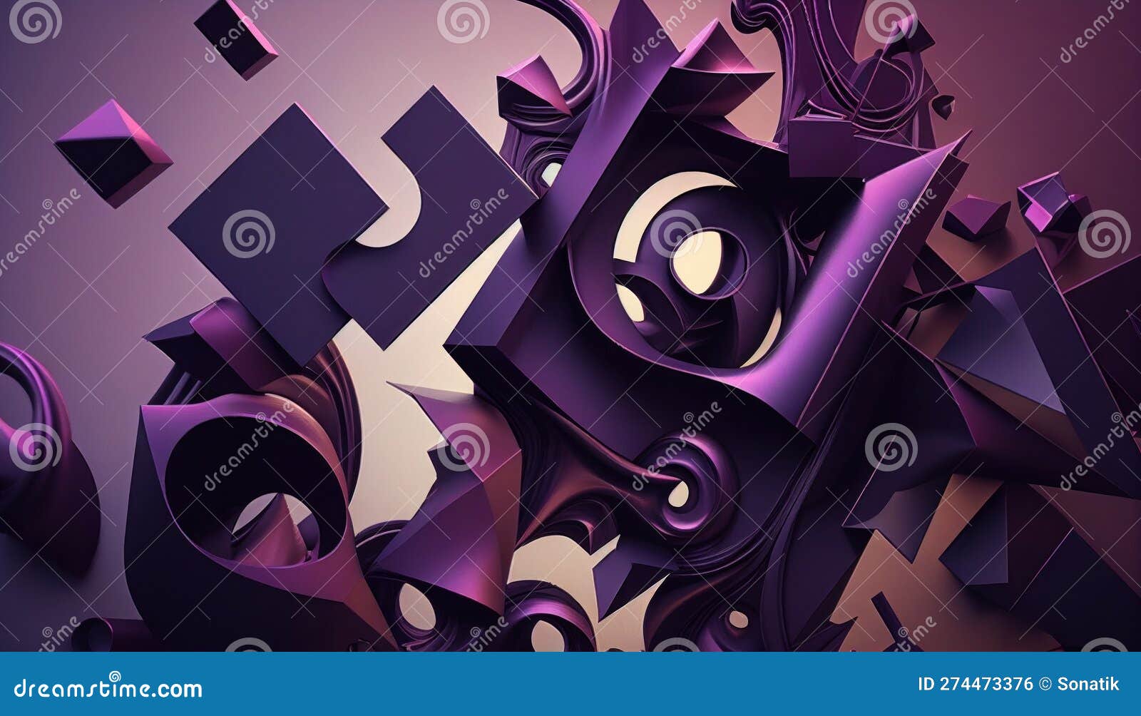Abstract Background with Voluminous Purple Elements by Generative AI ...
