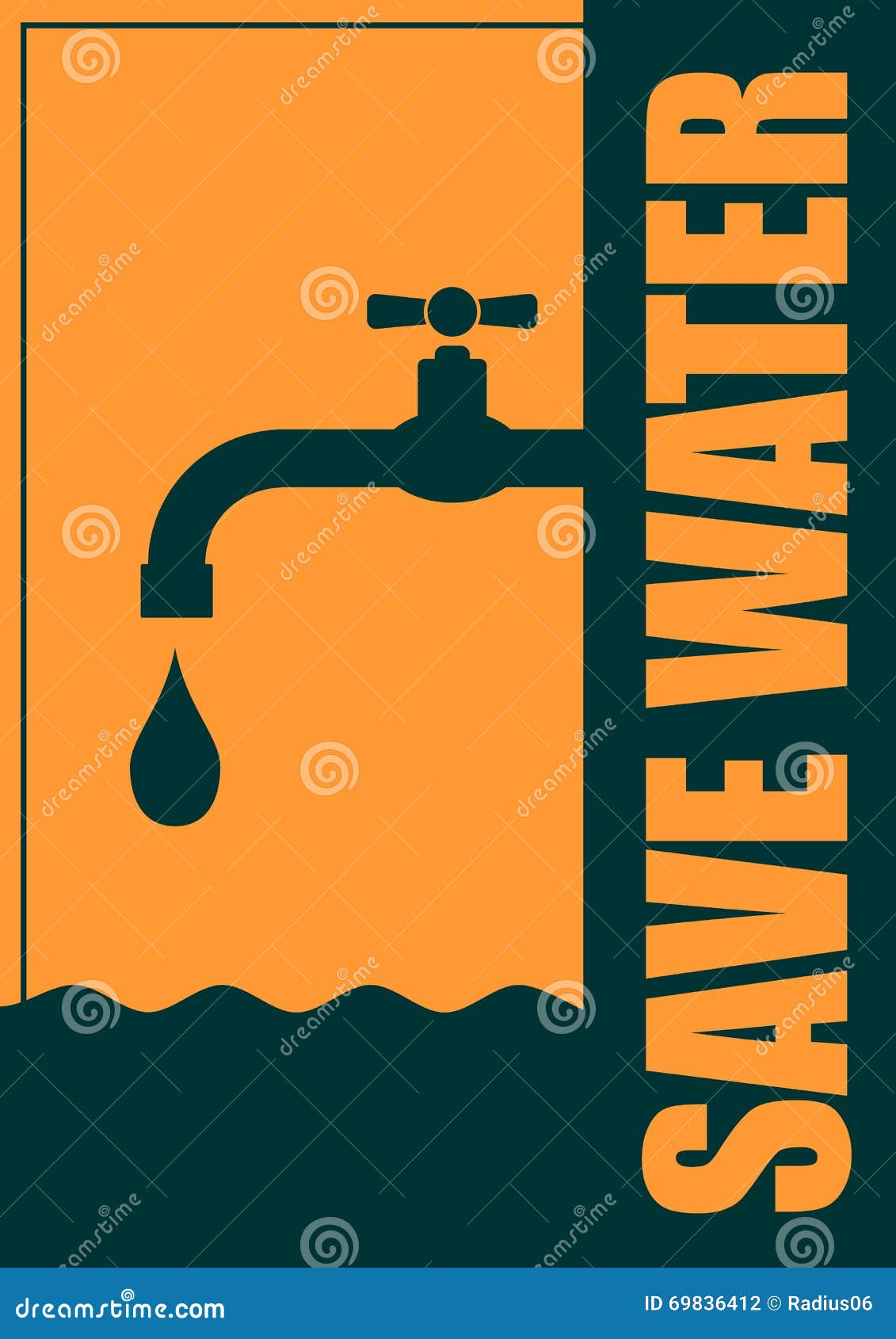 Abstract Background. Water Conservation Concept Stock Illustration ...