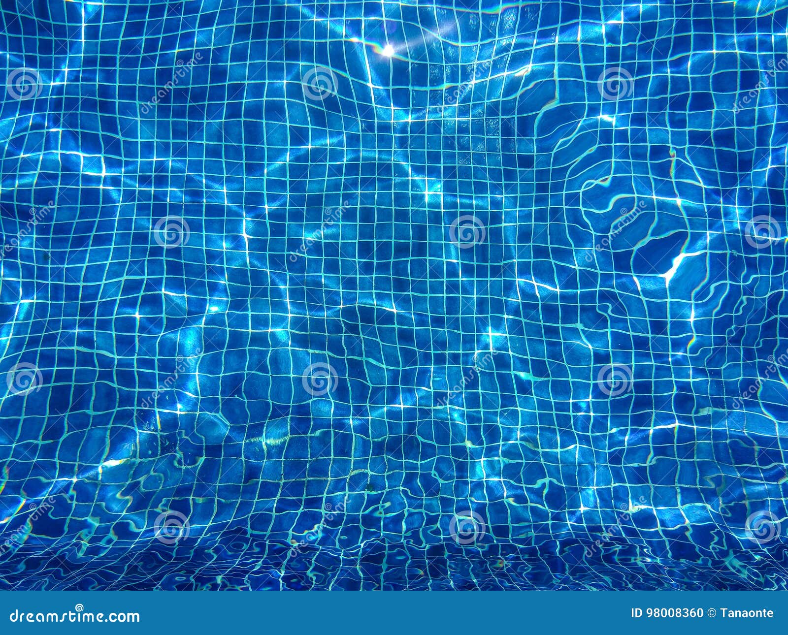 Abstract Background, Water Wave and Lines of Blue Tile in Swimming Pool ...