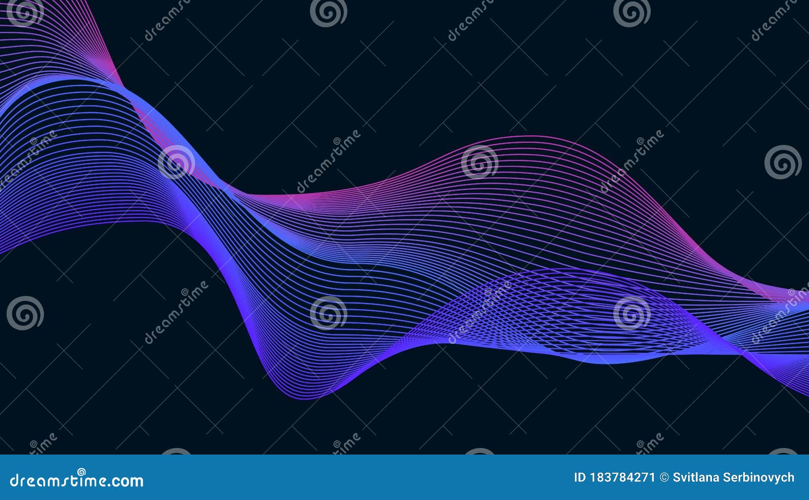 Abstract Background with Wave. Flowing Colorful Dynamic Lines. Vector ...