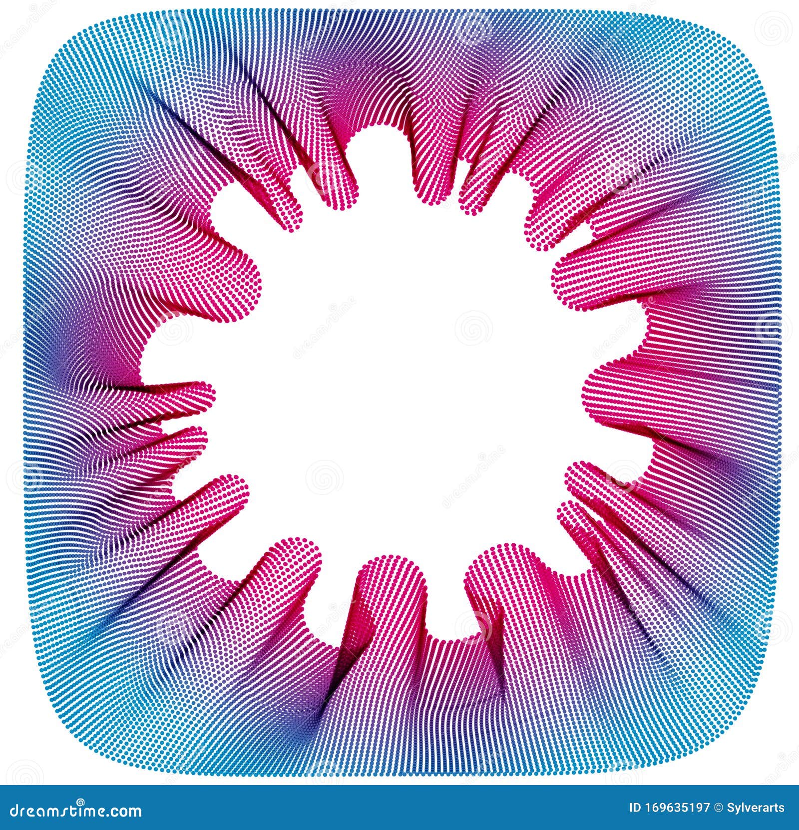 Abstract Background with Wave of Flowing Particles Frame, Smooth Curve Shape Lines, Particle ...