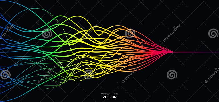 Abstract Background, Wave Line Dynamic Effect Multicolor Vector Stock ...