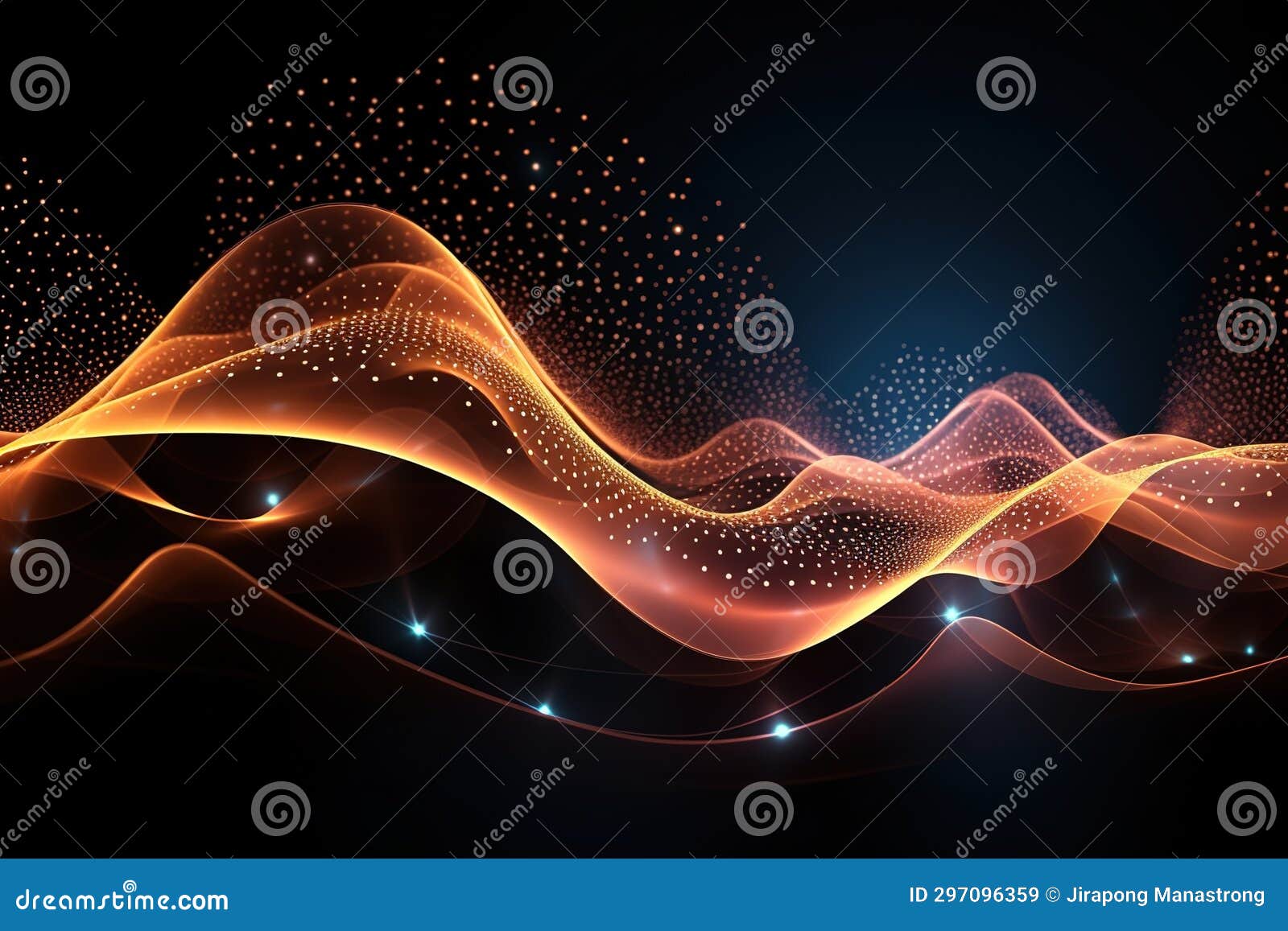 Abstract Background, Wave Lines Dynamic Flowing Light, Data Digital ...