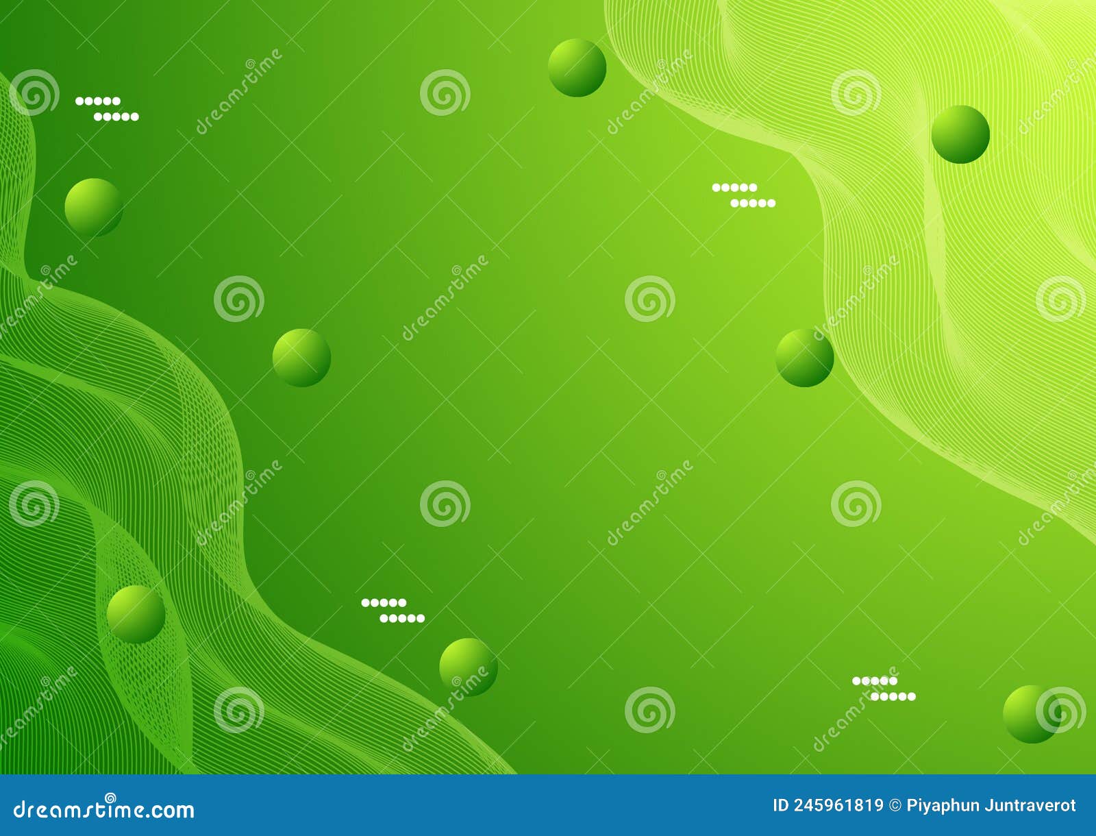 Abstract Background Wave Style Technology Green Color Tone Illustration ...
