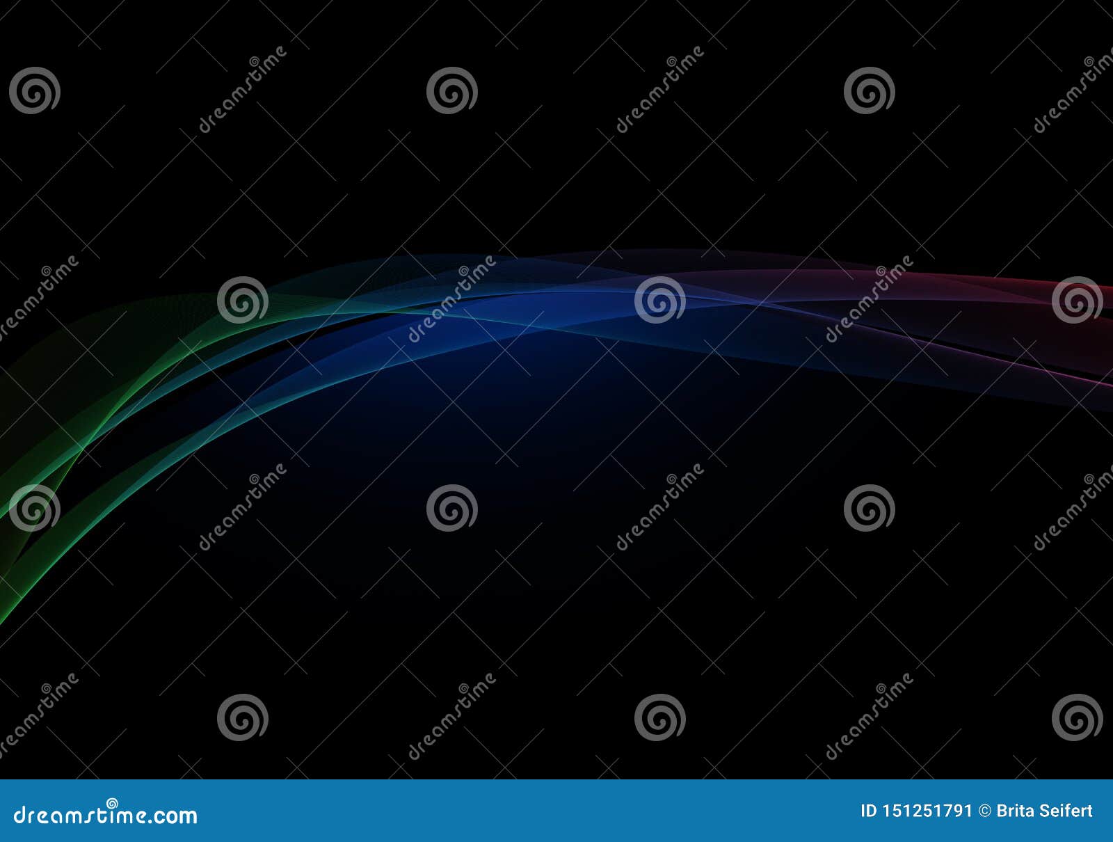 Abstract Background Waves Black And Multicolored Abstract Background
