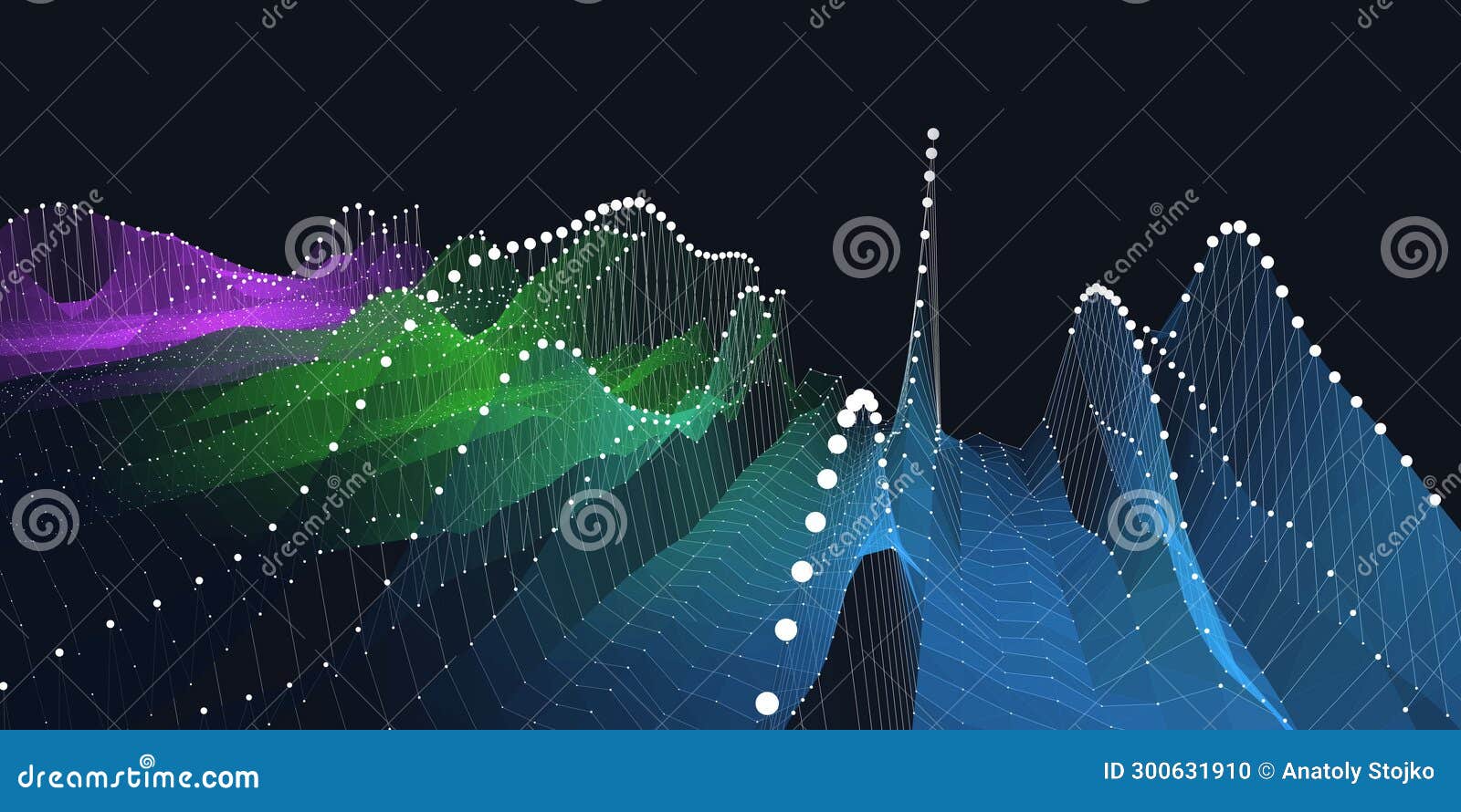 Abstract Background Waves Color Graphs from Dots and Lines on Poly on ...