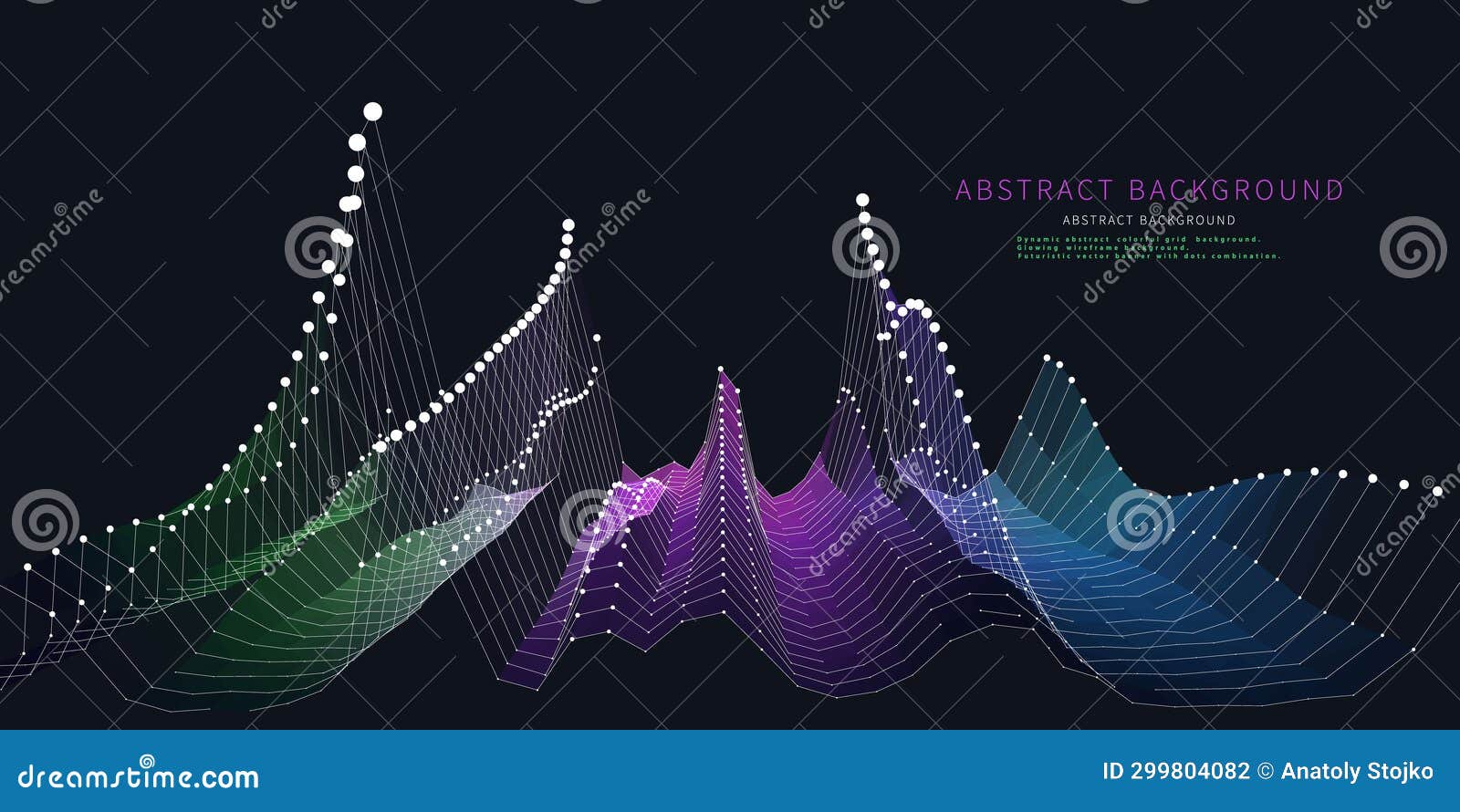 Abstract Background Waves Color Graphs from Dots and Lines on Poly on ...