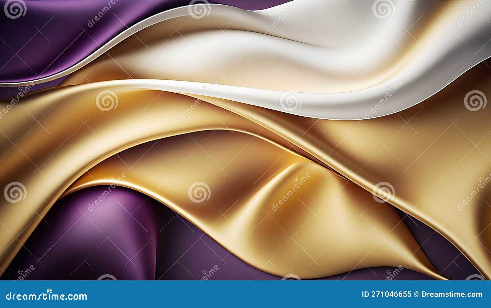 Abstract Background Waves Gold and White and Purple Color. Stock ...