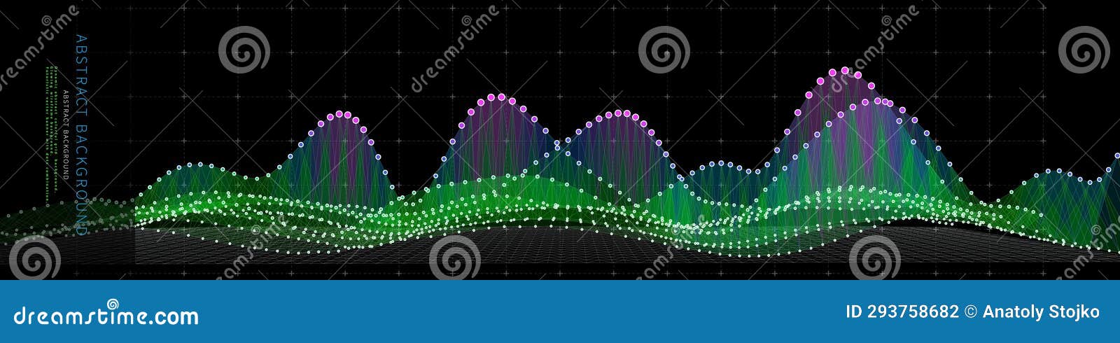 Abstract Background Waves Graphs from Color Spheres and Circles on Grid ...